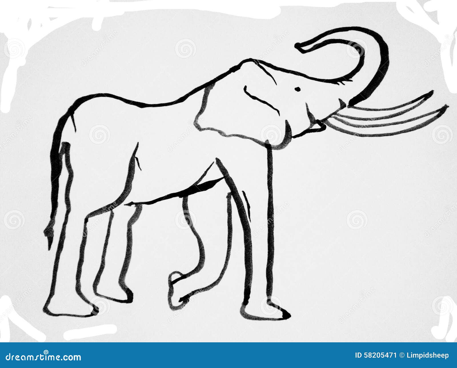 Elephant Contour Illustration Isolated Stock Vector - Illustration of ...