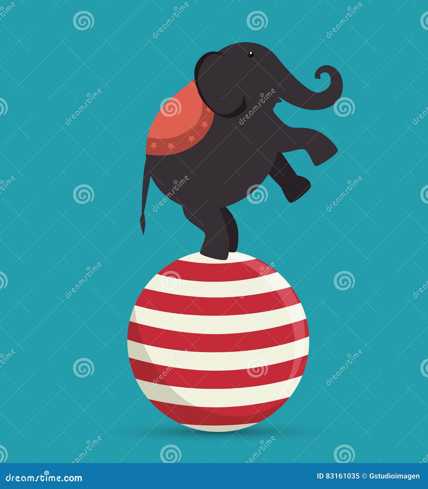 Elephant Acrobat Sphere Festival Funfair Stock Illustration ...