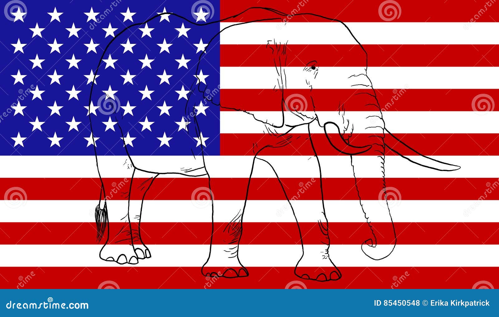Elephant And American Flag Royalty-Free Illustration | CartoonDealer ...