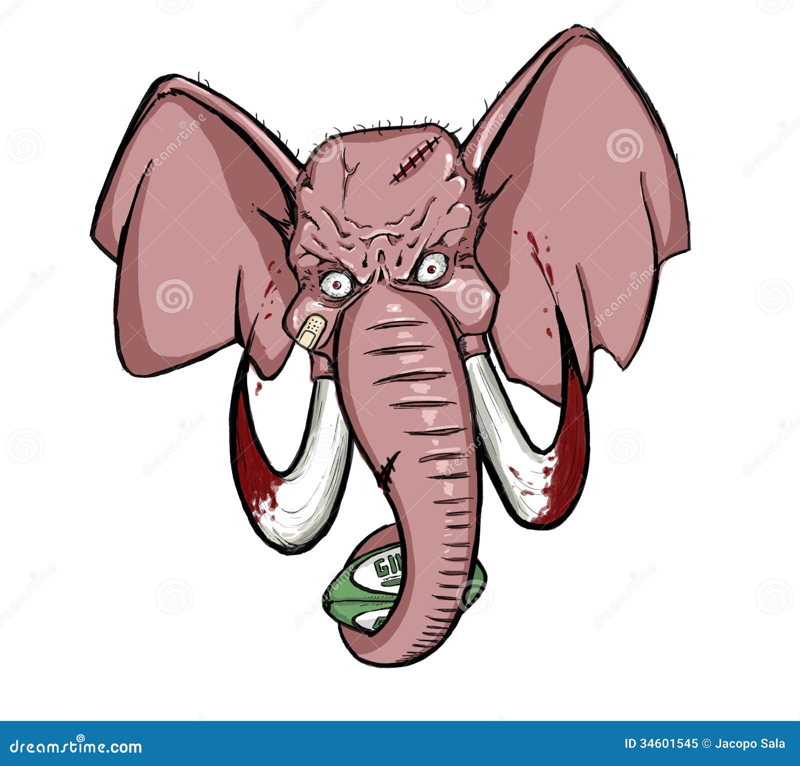 Elephant stock illustration. Illustration of rage, blood - 34601545