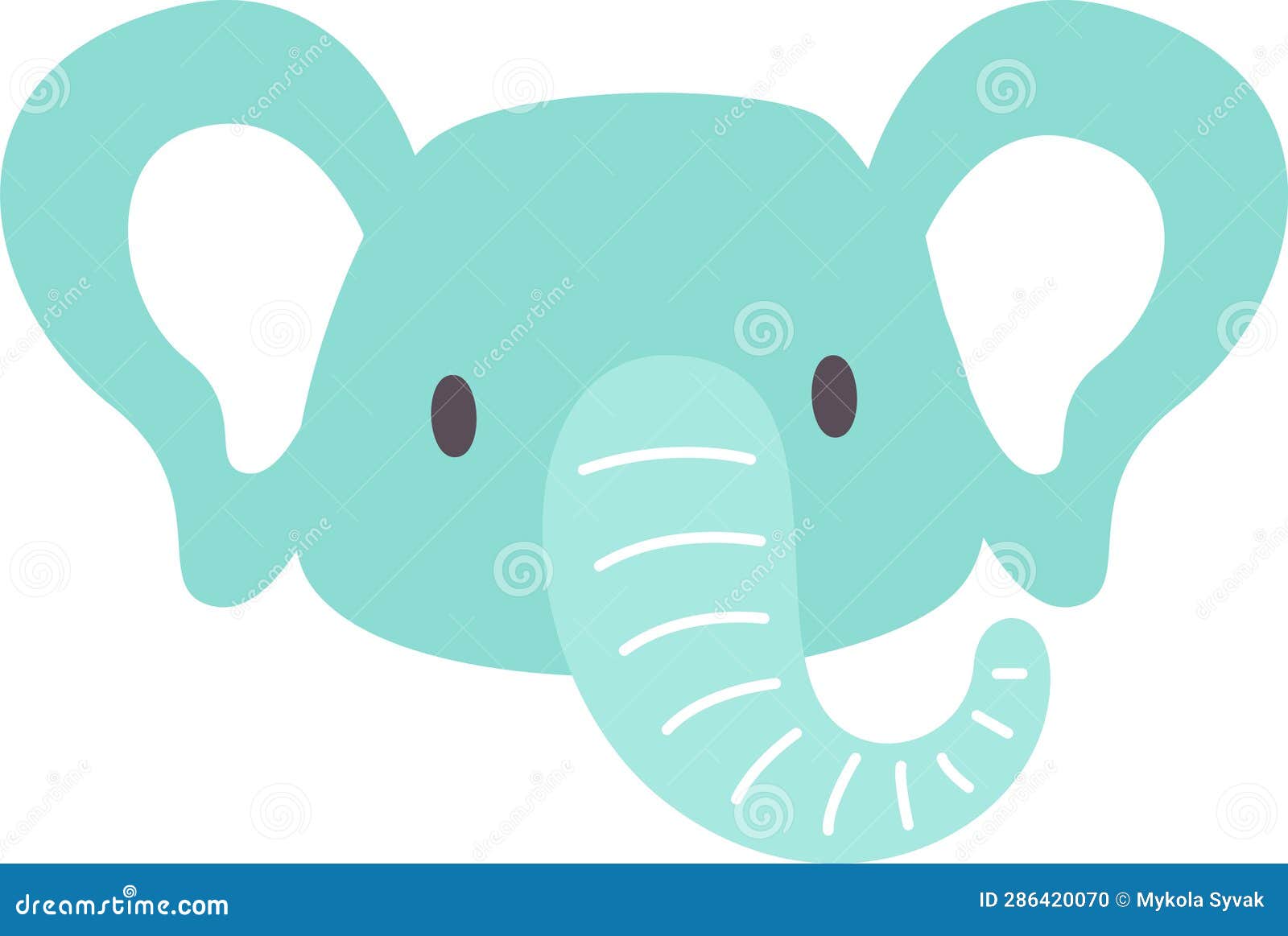 Elephant Animal Face stock vector. Illustration of cute - 286420070