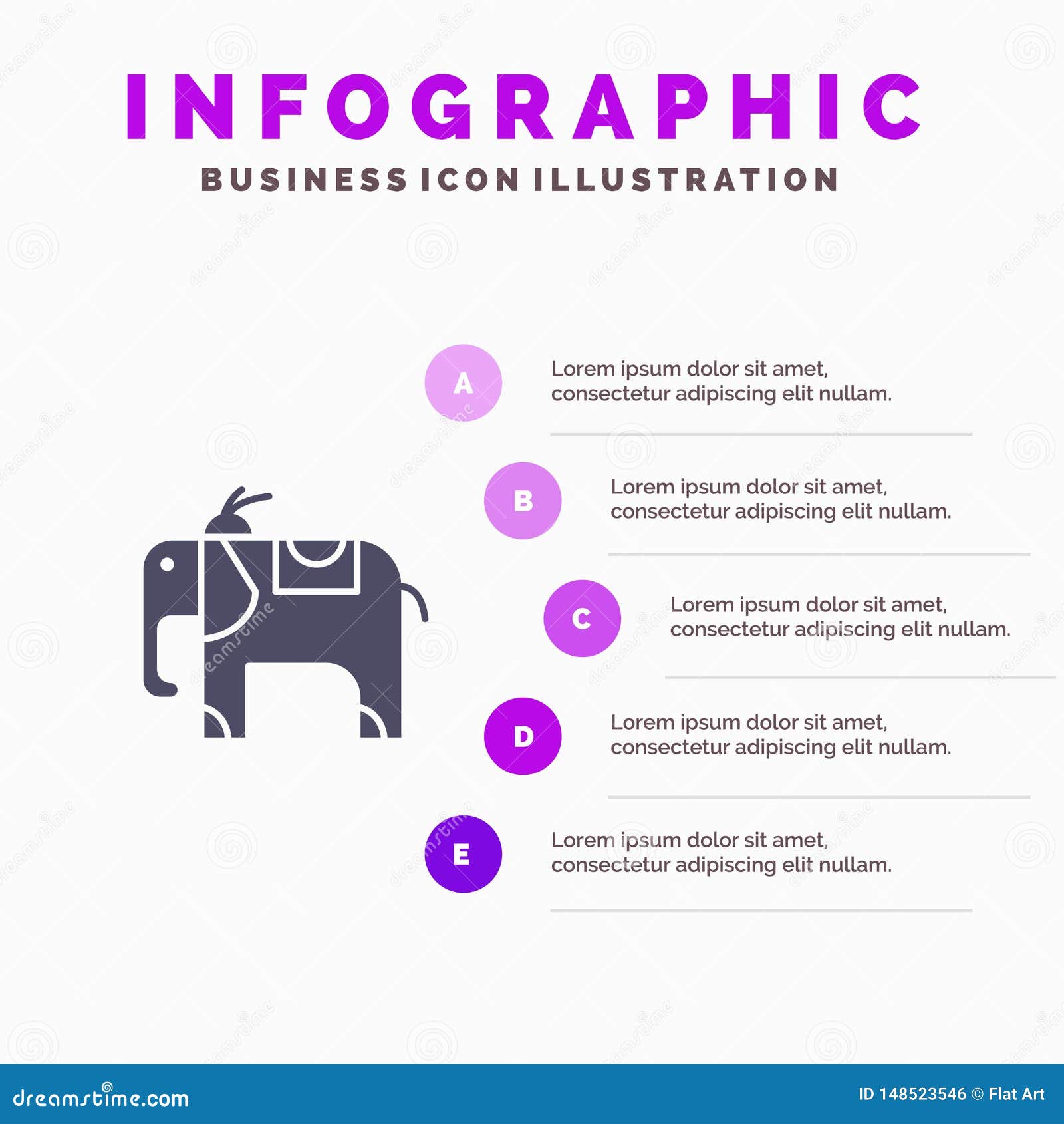 Elephant, Animal Infographics Presentation Template. 5 Steps ...