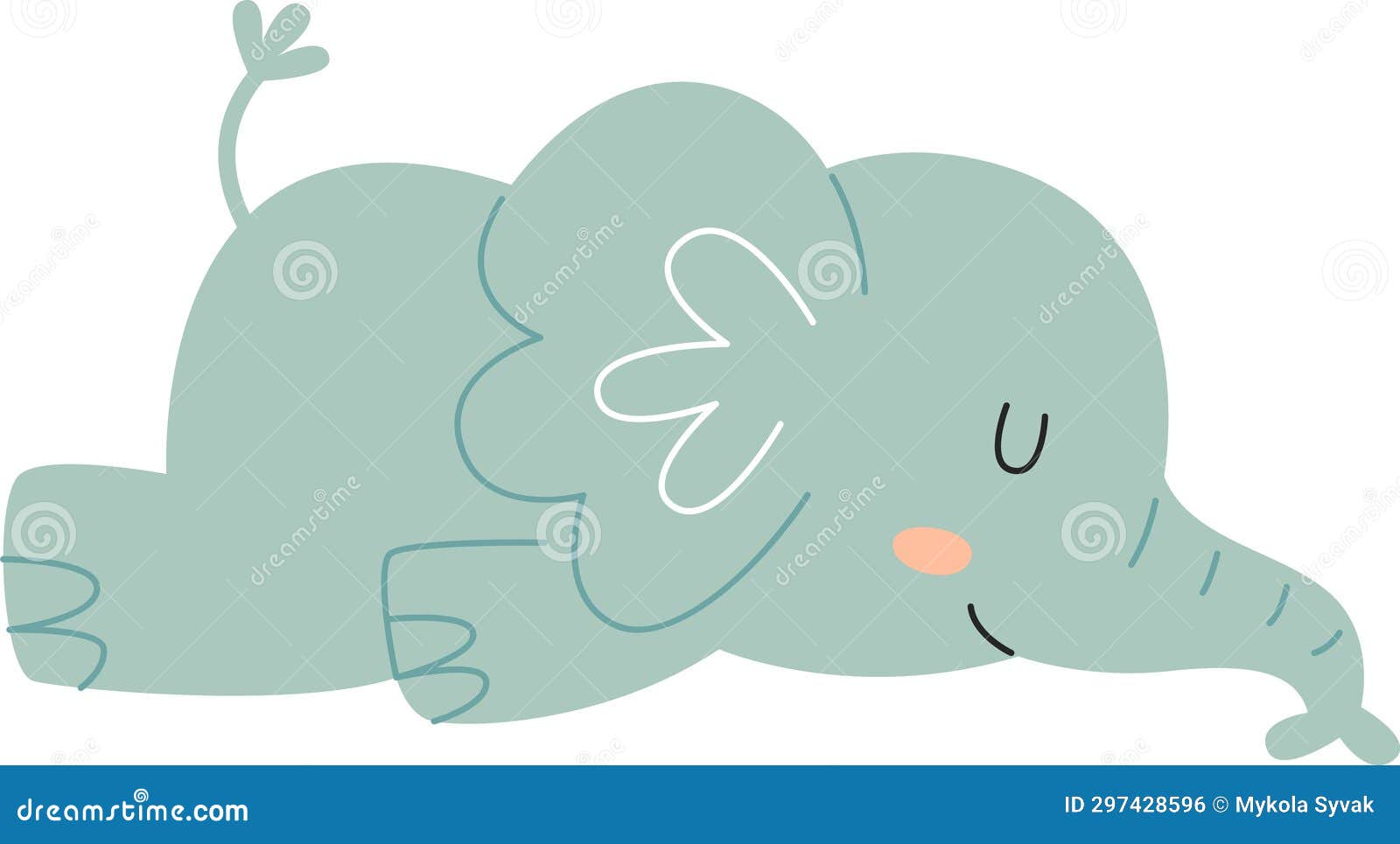 Elephant Baby Sleeping stock vector. Illustration of character - 297428596