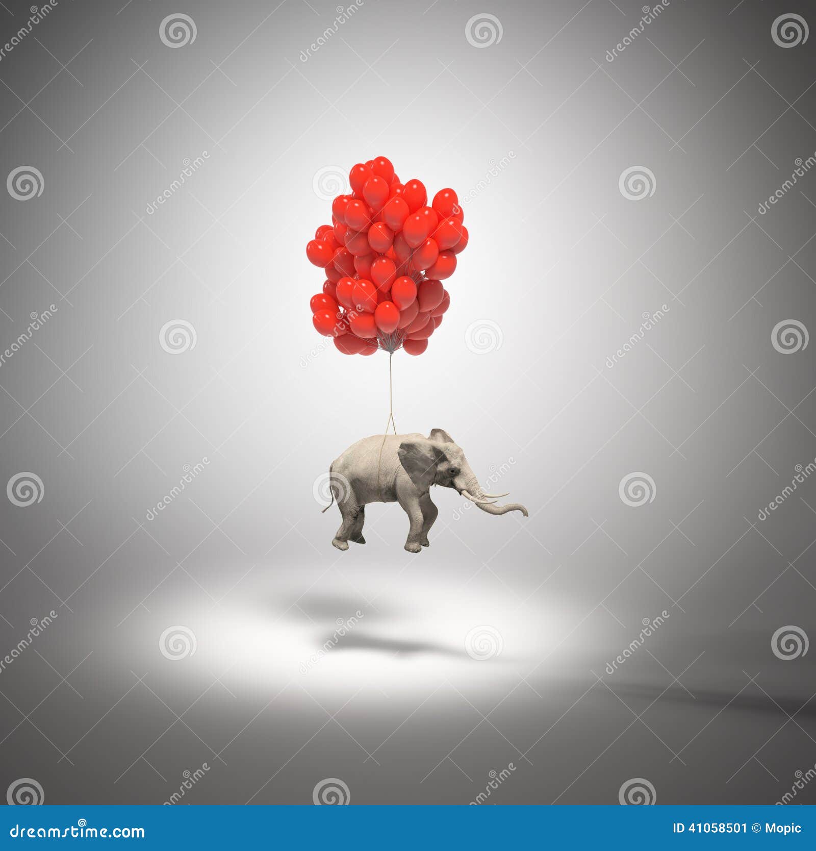 Elephant with balloons stock illustration. Illustration of happiness ...