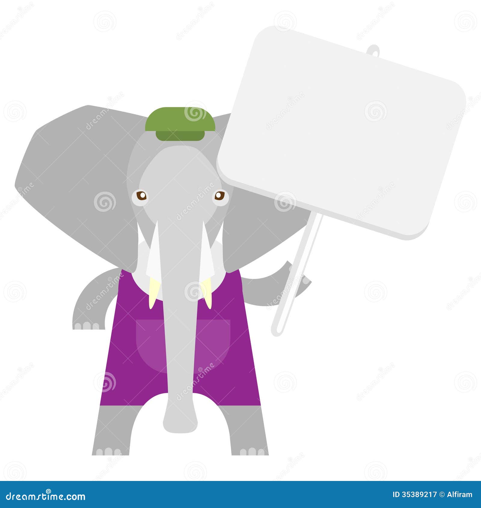 Elephant with banner stock vector. Illustration of white - 35389217