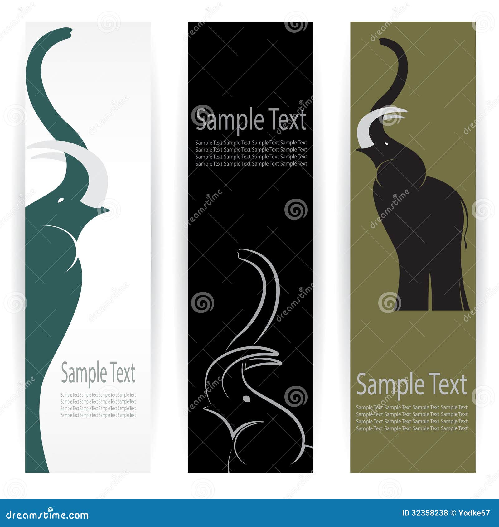Elephant banners stock vector. Illustration of number - 32358238