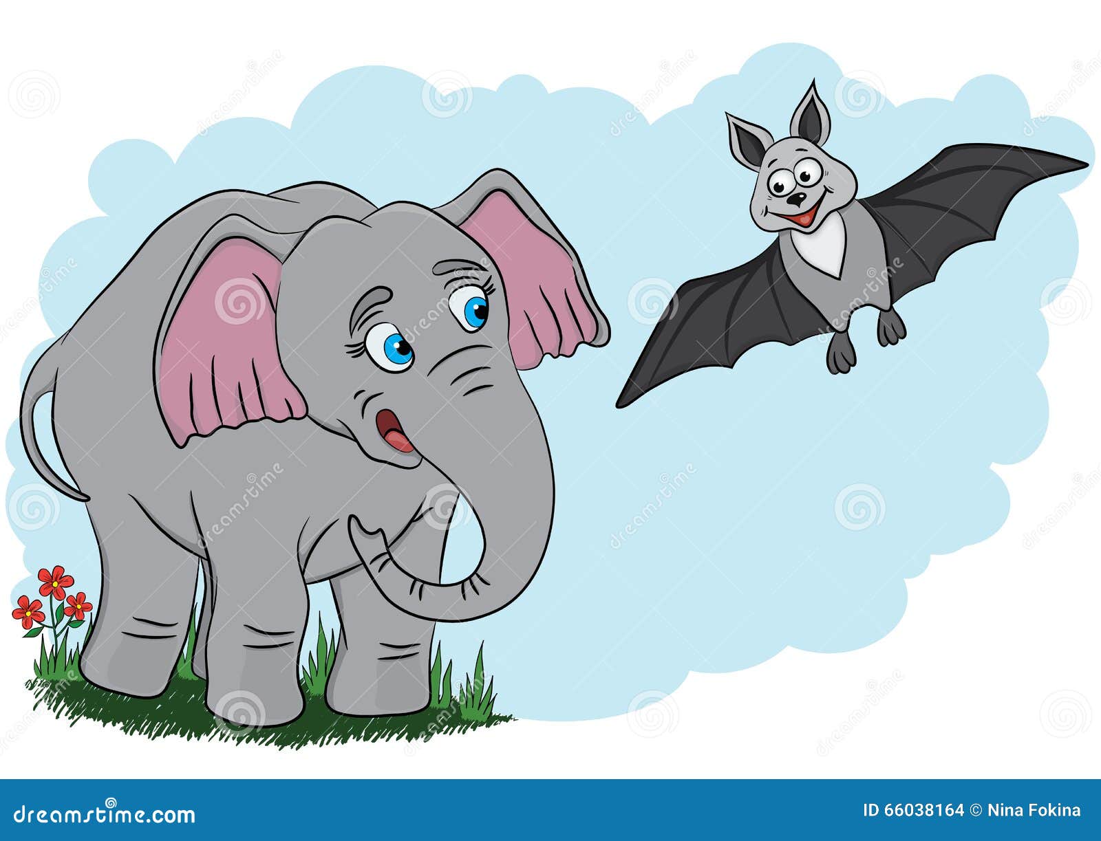 Elephant and bat stock vector. Illustration of mammal - 66038164