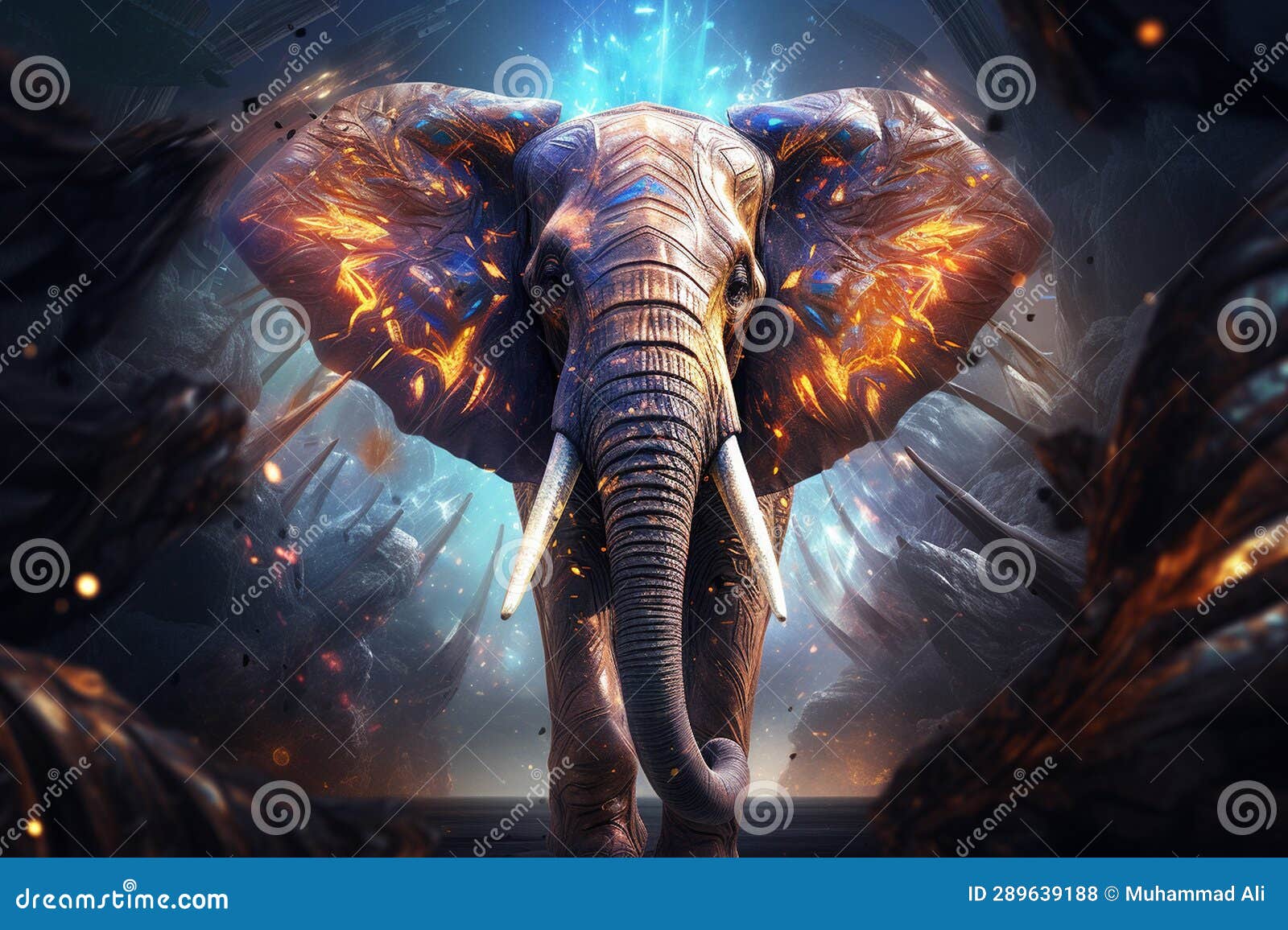 Elephant Beautiful Unique Illustration. Generative AI Stock ...