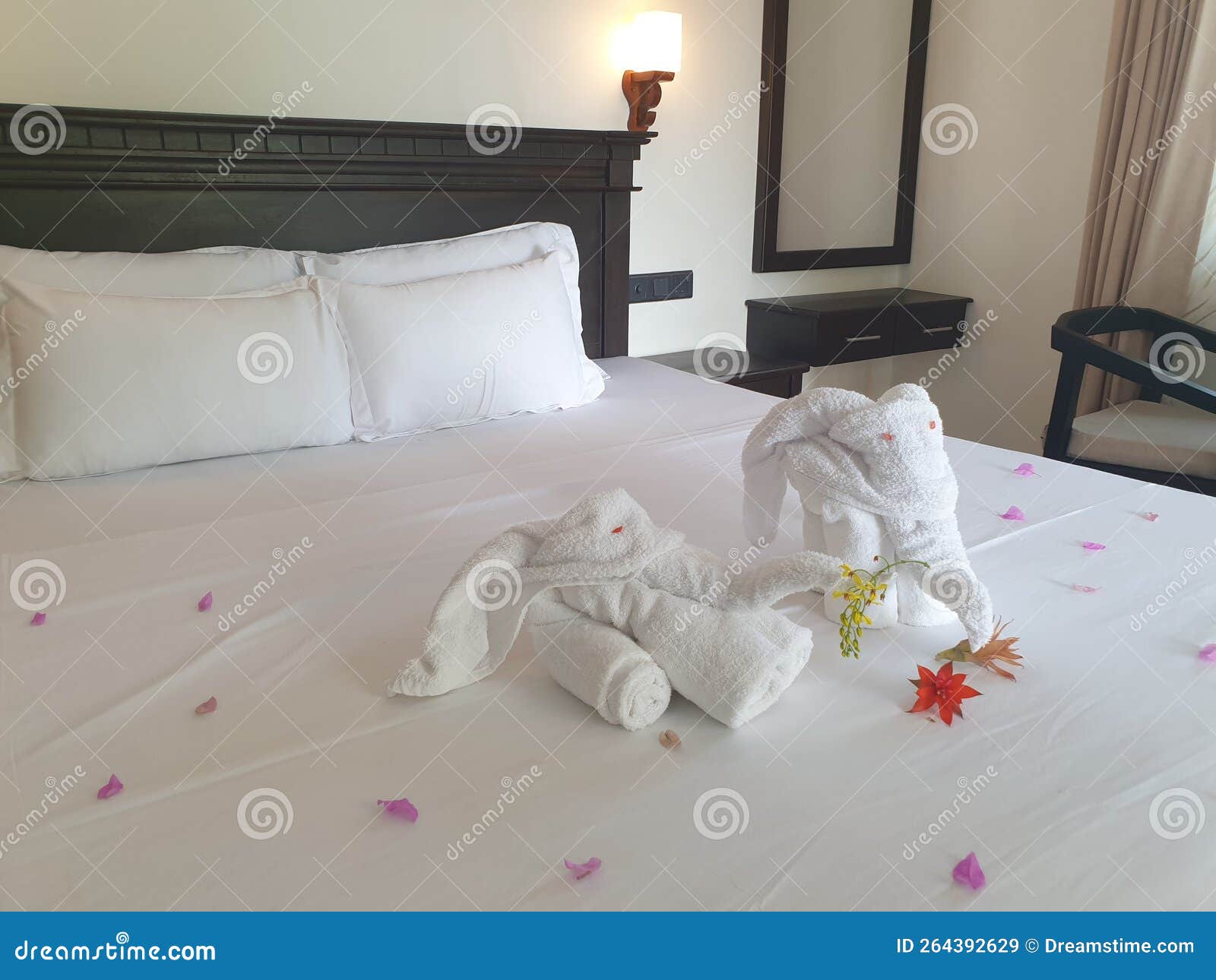 Elephant bed decoration stock image. Image of bedroom - 264392629