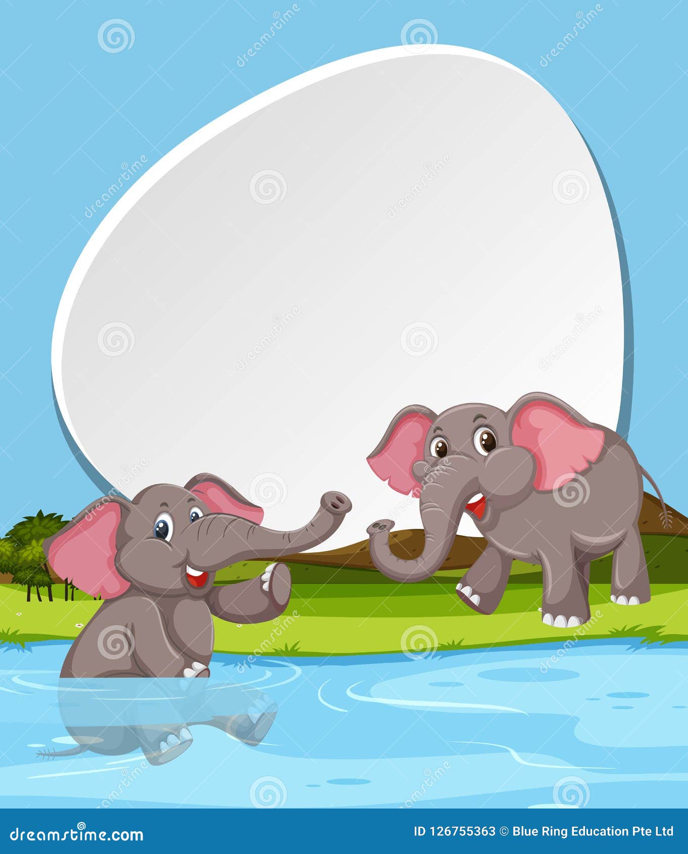 Elephant and blank banner stock vector. Illustration of background ...