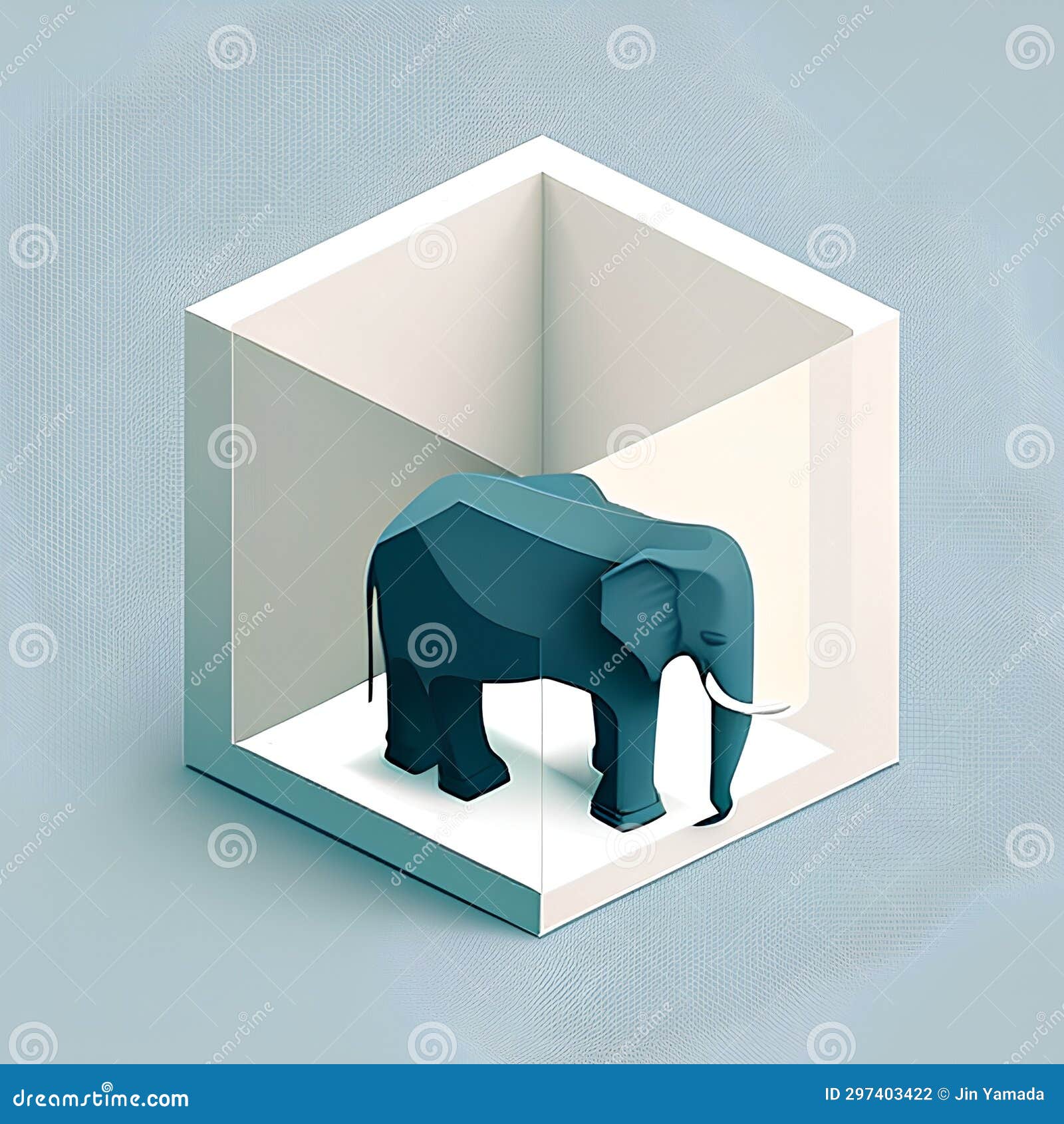 Elephant in a Box. 3D Isometric Vector Illustration Stock Photo - Image ...