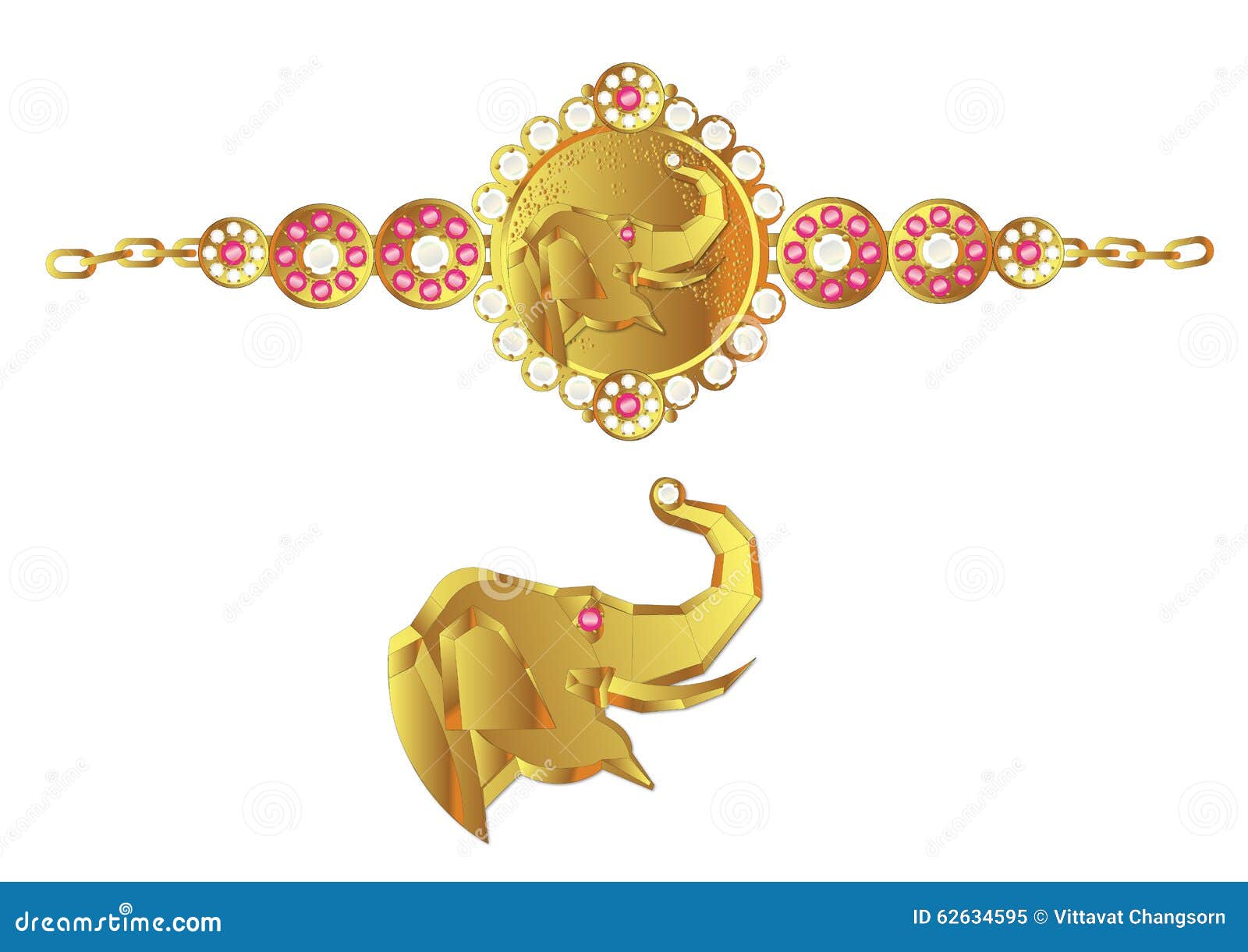 Elephant bracelet stock vector. Illustration of vector - 62634595