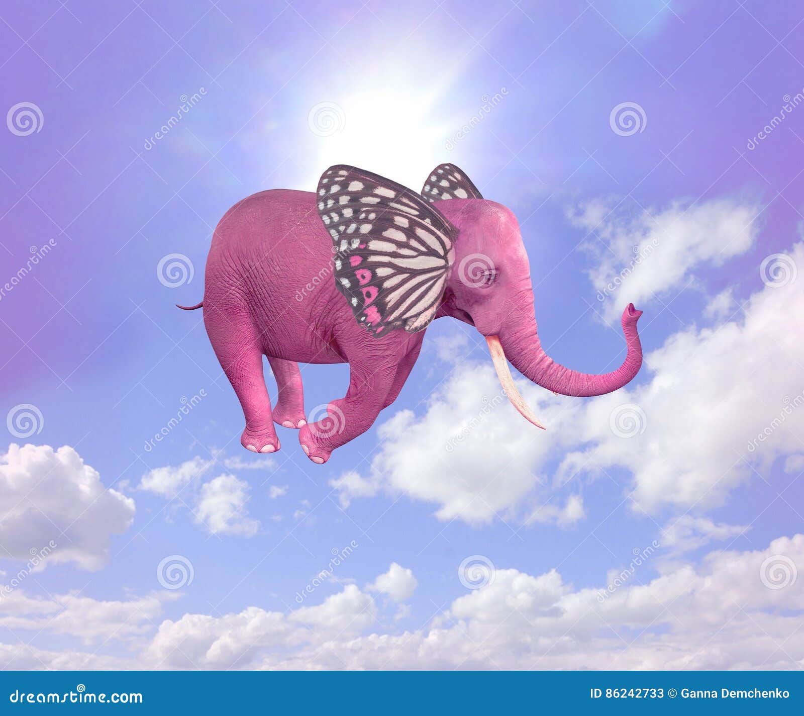 Elephant Butterfly Flying in the Sky. Stock Illustration - Illustration ...