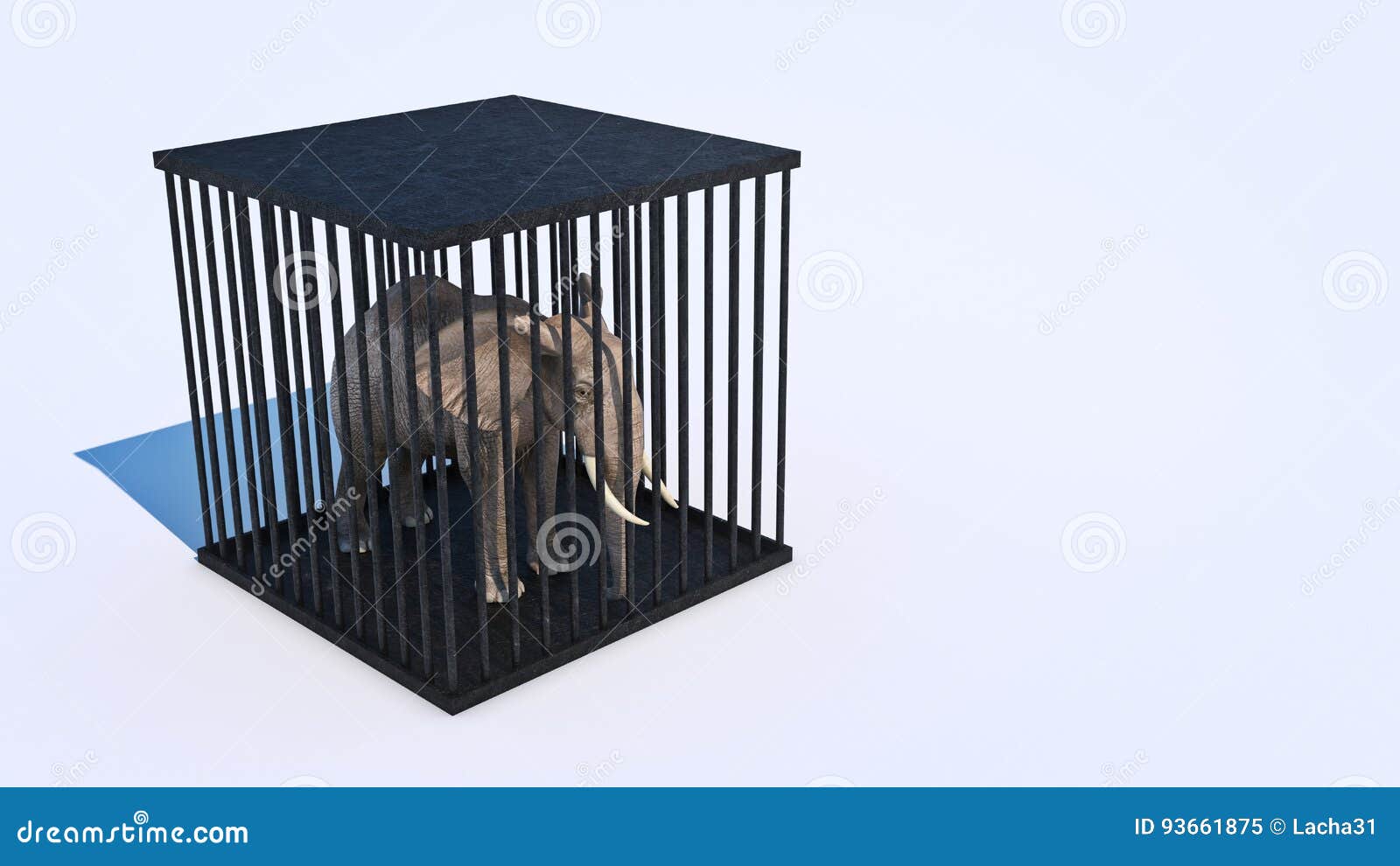 Elephant in cage. stock illustration. Illustration of mammal - 93661875