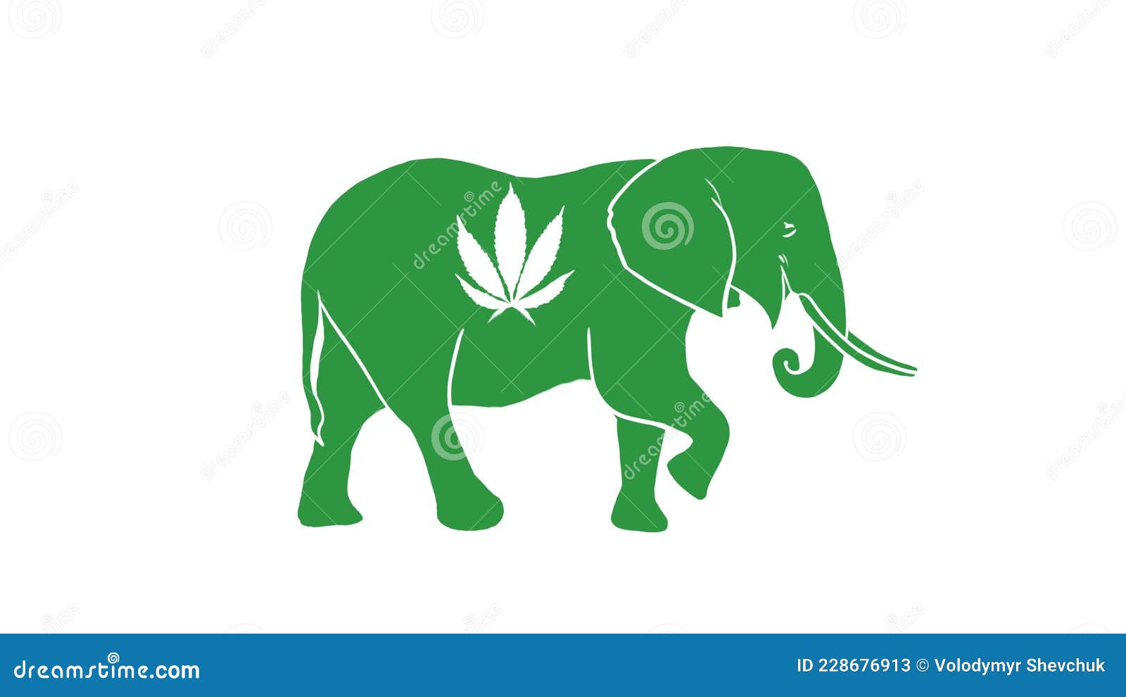 Elephant with Cannabis Leaf Logo Stock Vector - Illustration of ...