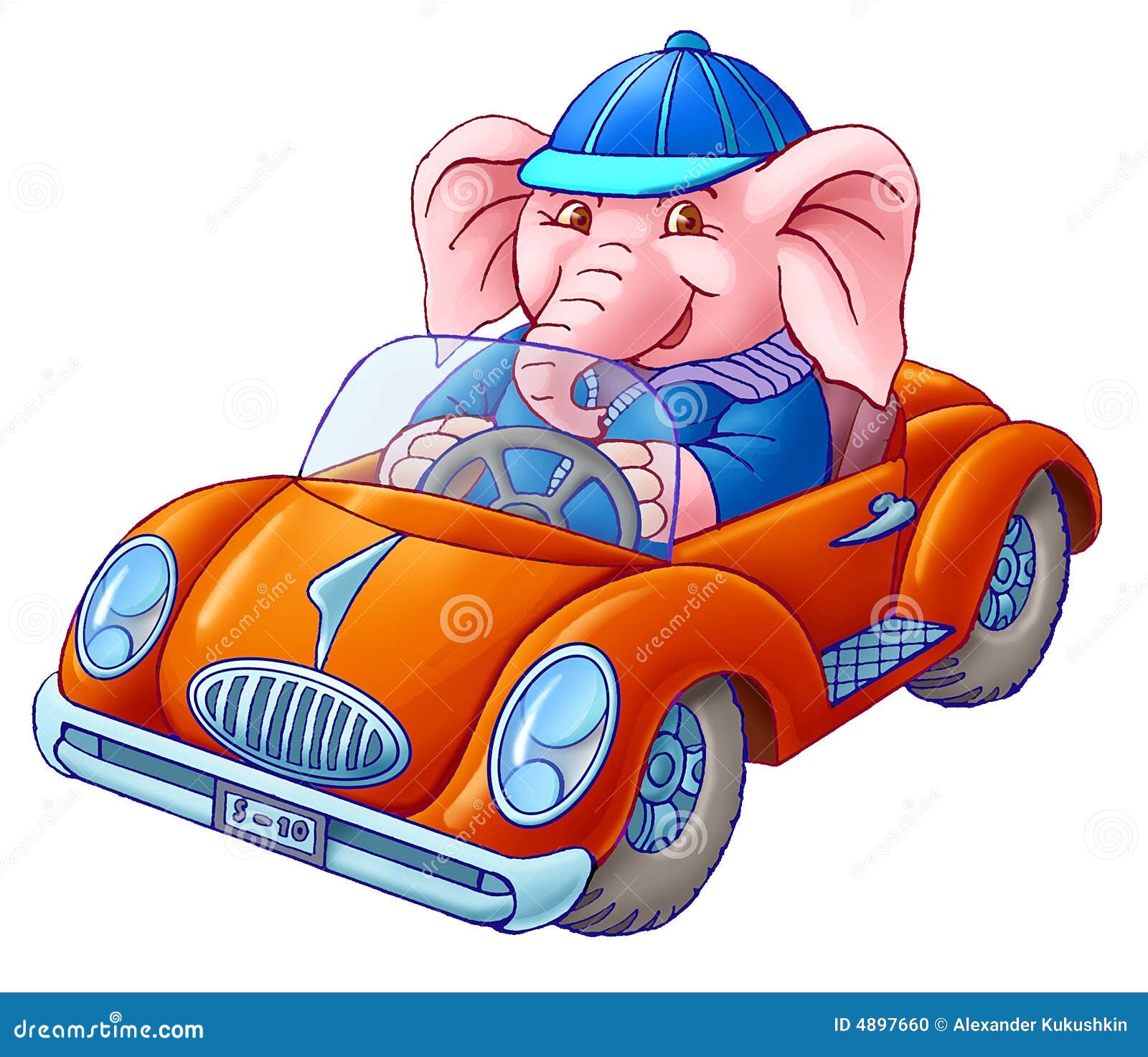 The elephant in the car stock illustration. Illustration of motor - 4897660