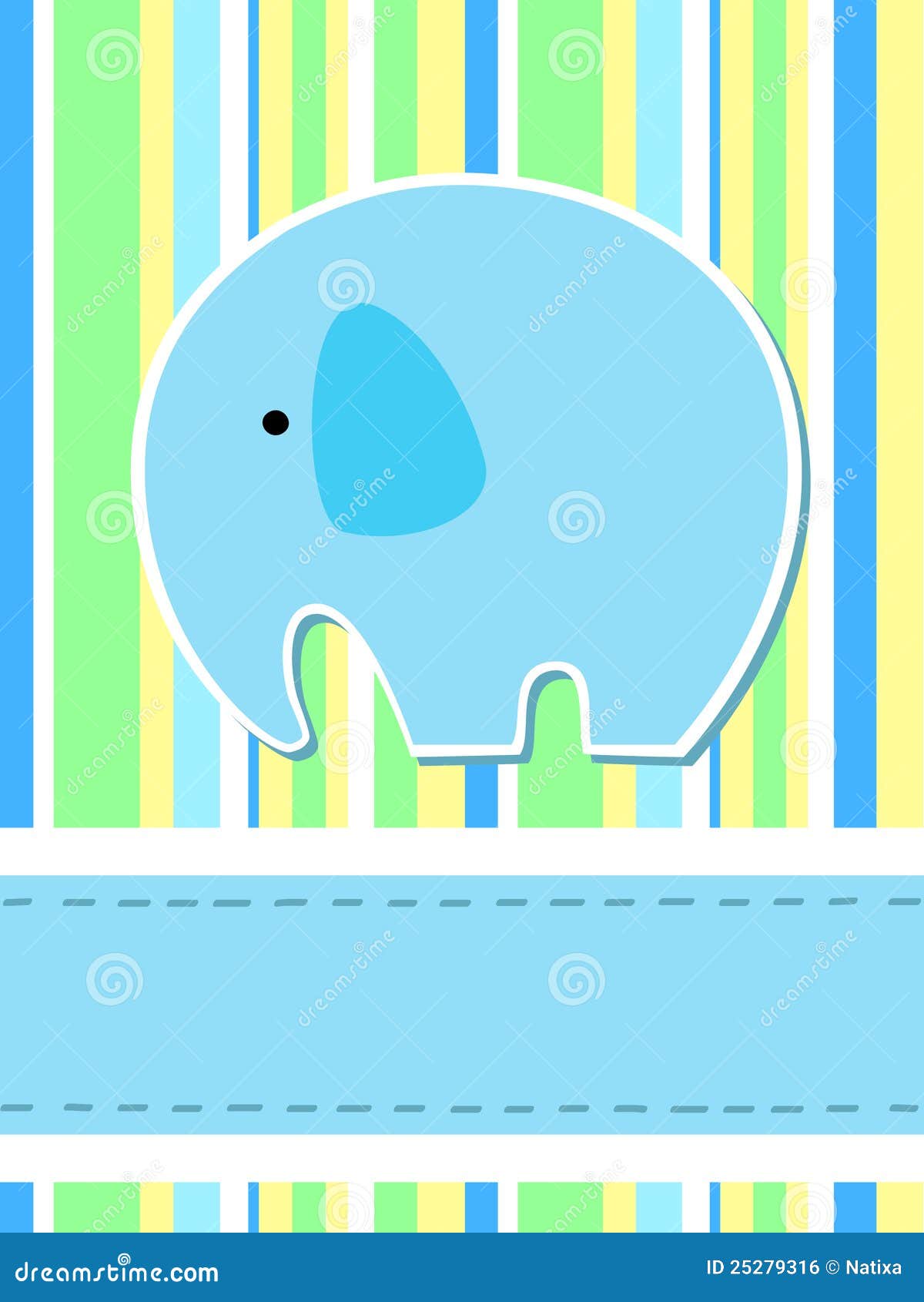 Elephant card stock vector. Illustration of cartoon, animals - 25279316