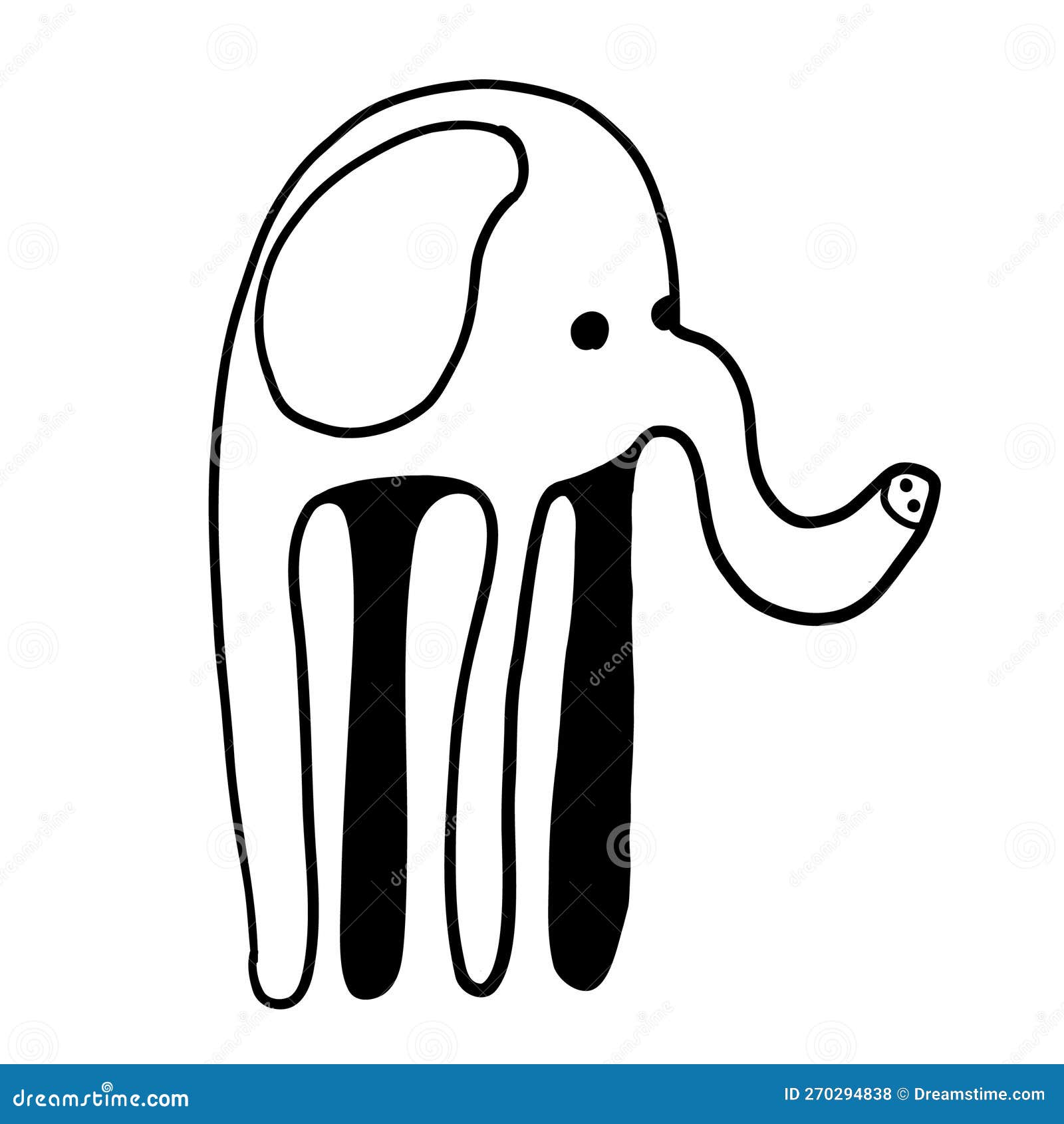 Elephant in Cartoon Flat Style Stock Vector - Illustration of simple ...