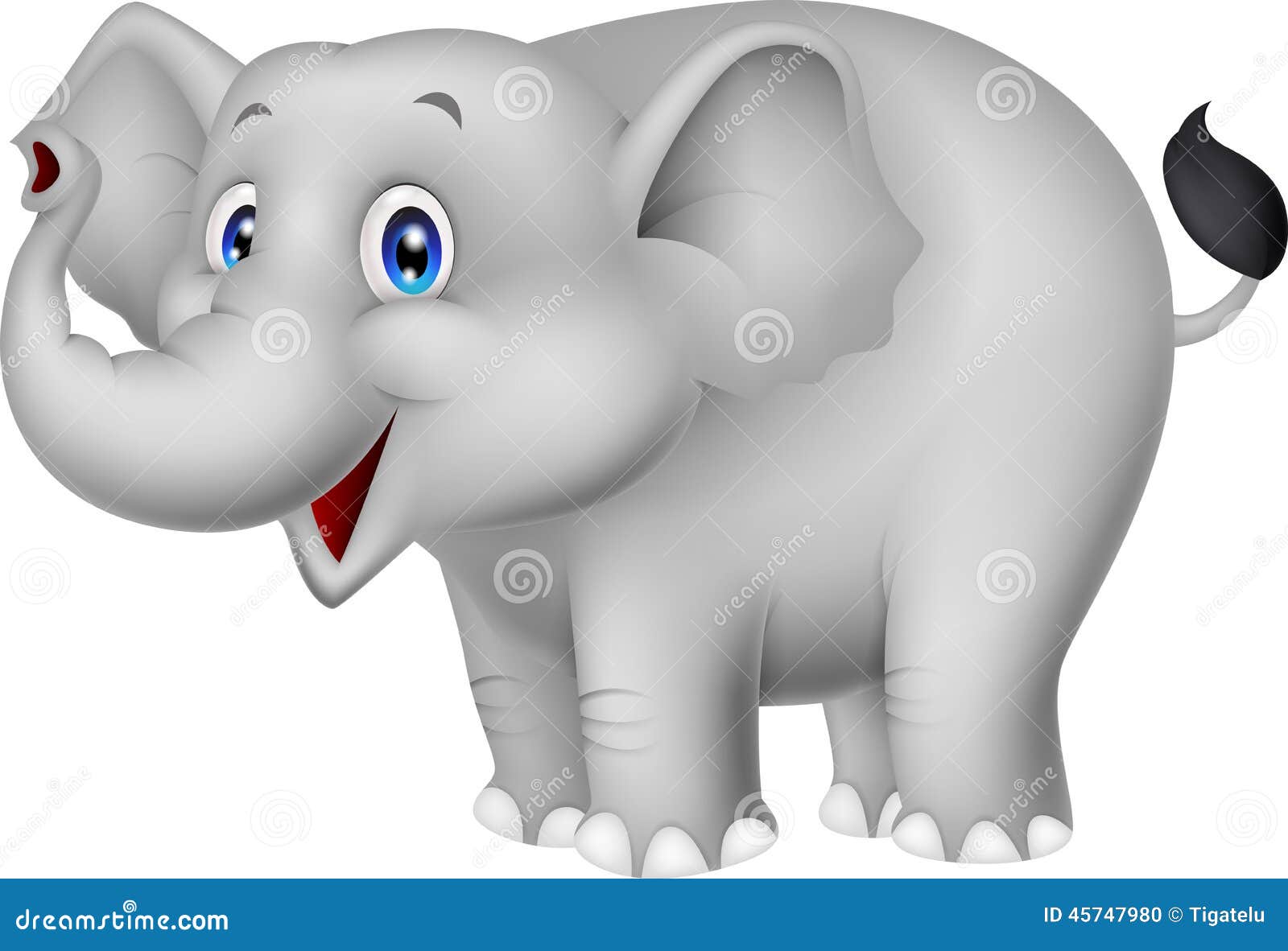 Elephant cartoon stock vector. Illustration of grey, gradient - 45747980