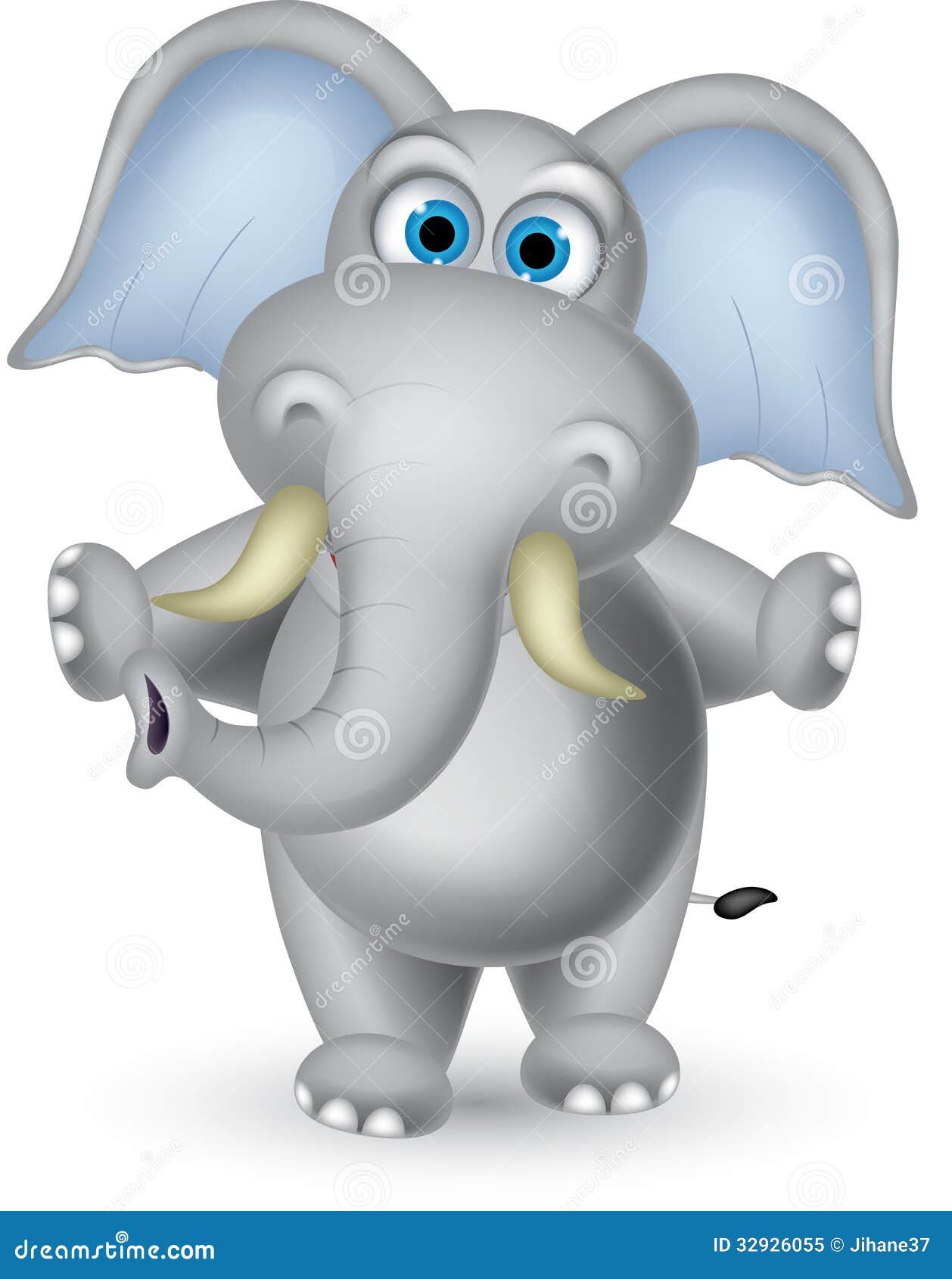 Elephant cartoon standing stock illustration. Illustration of mascot ...