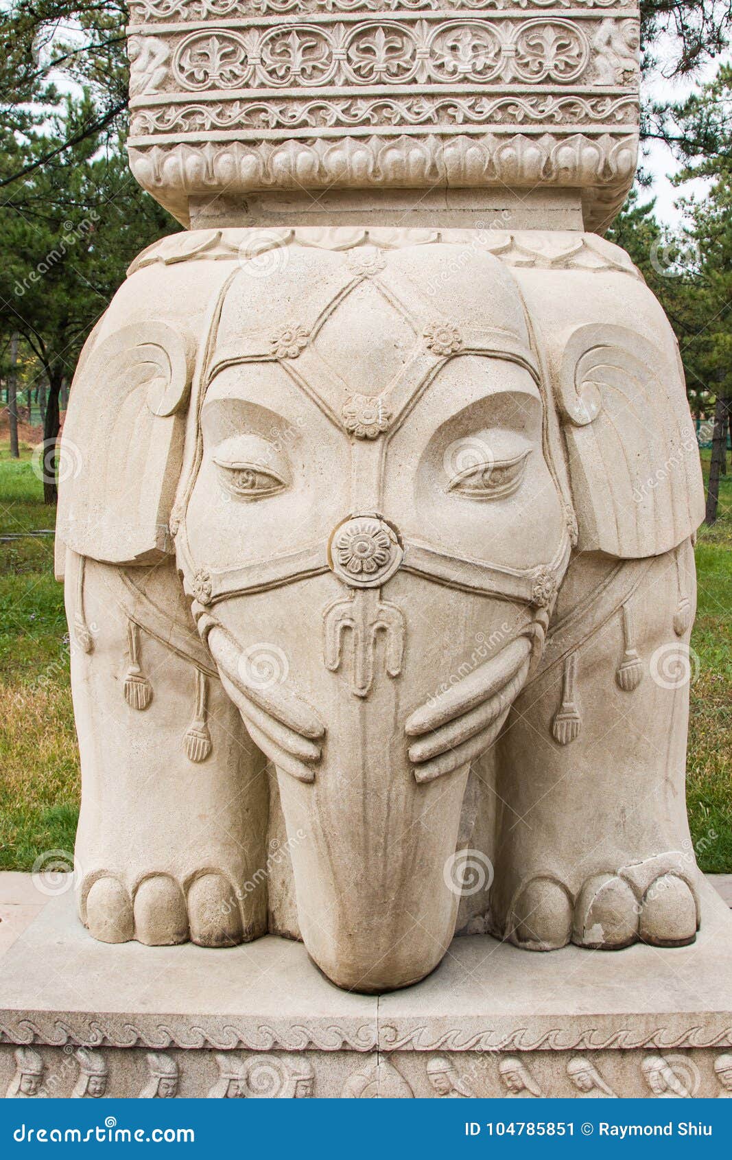 Elephant stone column stock image. Image of ornate, architecture ...