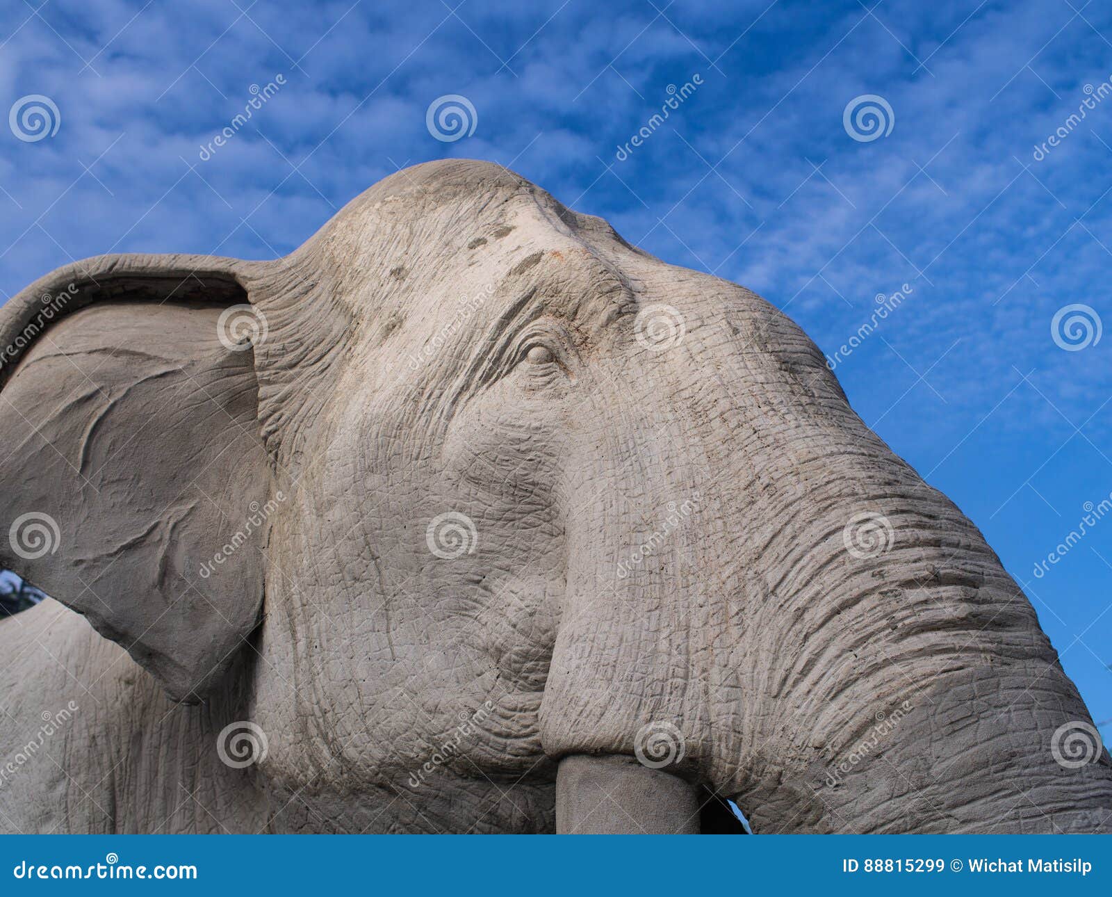 Elephant Cement Statue Quicklime Stock Image - Image of large, isolated ...