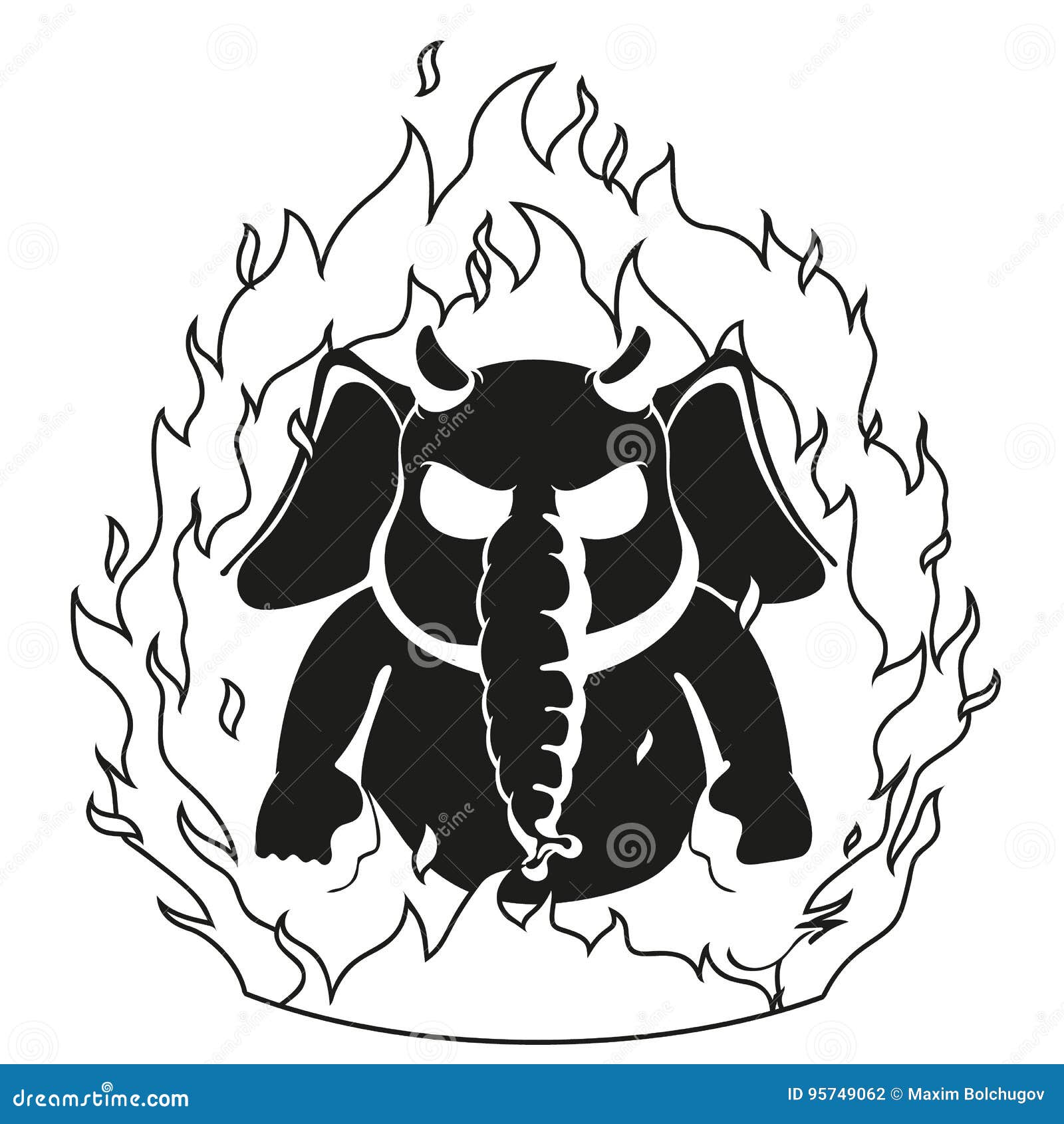 Elephant. Character. the Evil Red Horns, Fire. Devil. Big Collection of ...