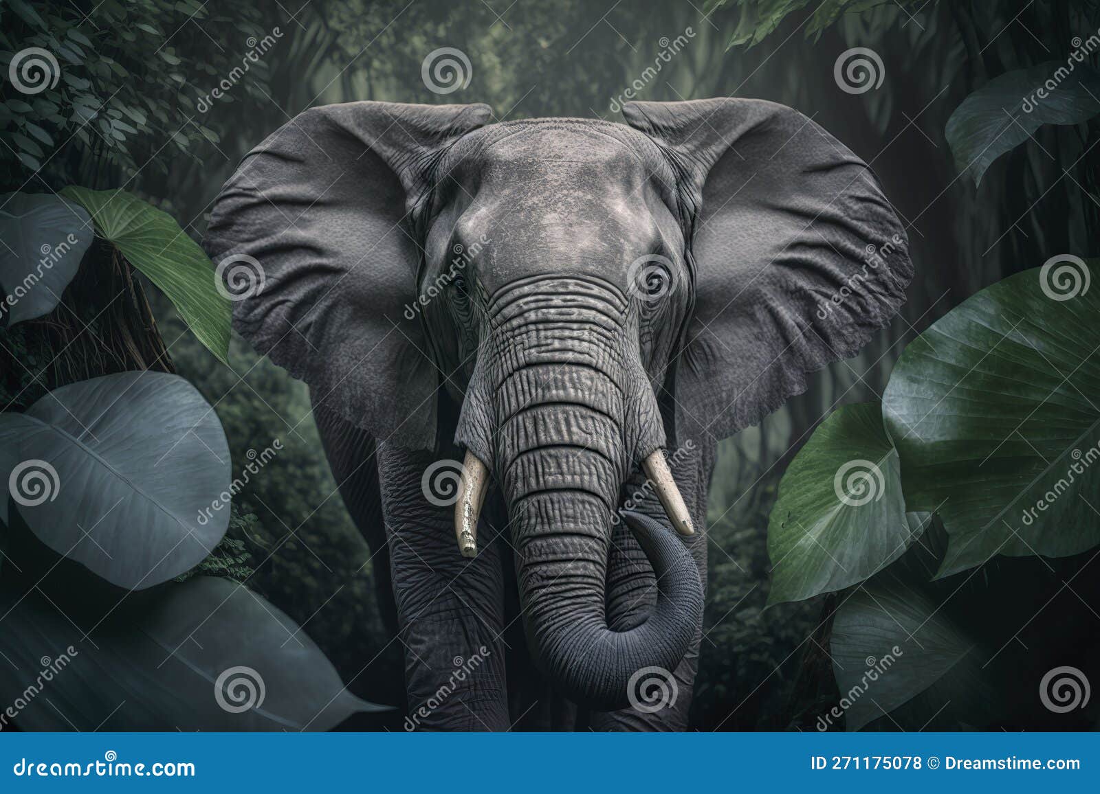 Elephant Close-up. Generative AI Stock Illustration - Illustration of ...