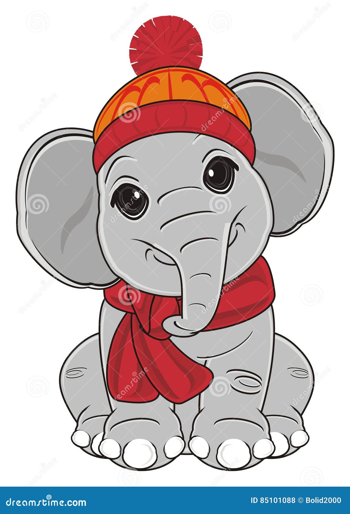 Elephant in clothes stock illustration. Illustration of isolated - 85101088