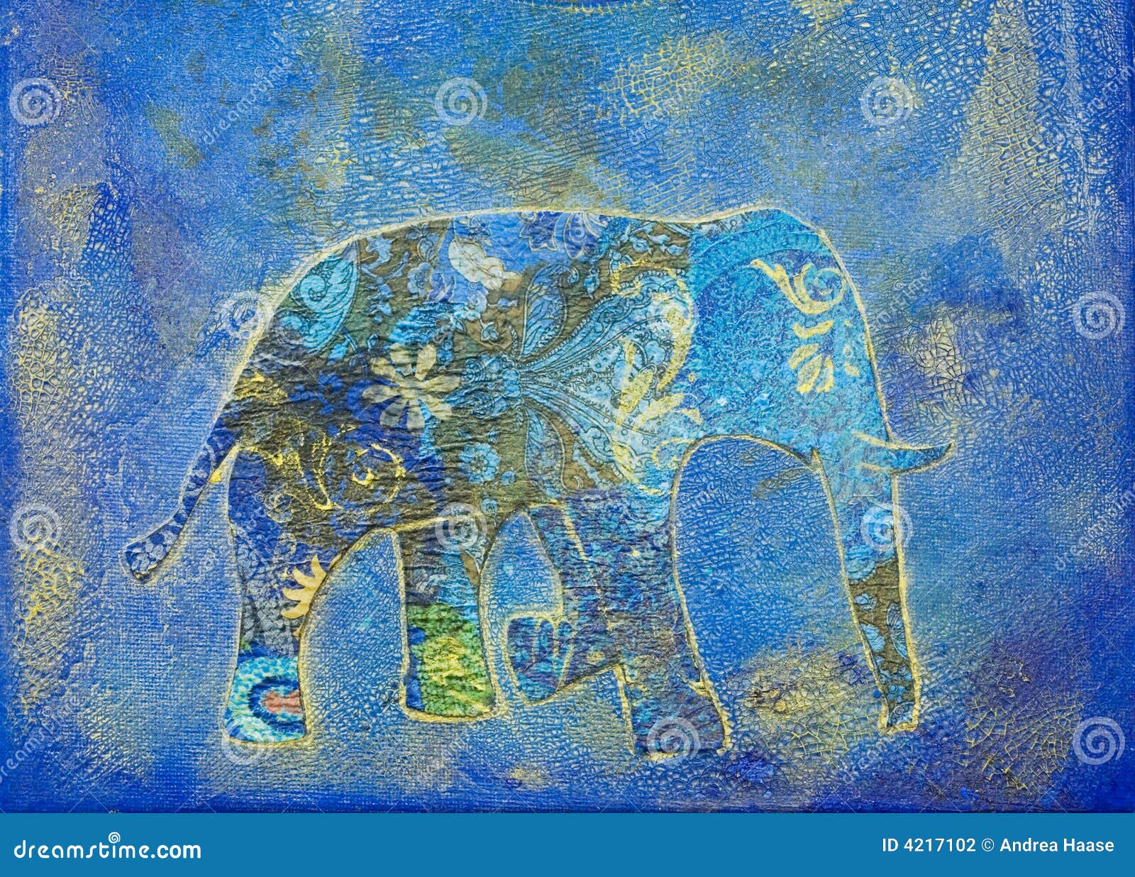 Elephant Collage stock illustration. Illustration of acrylic - 4217102