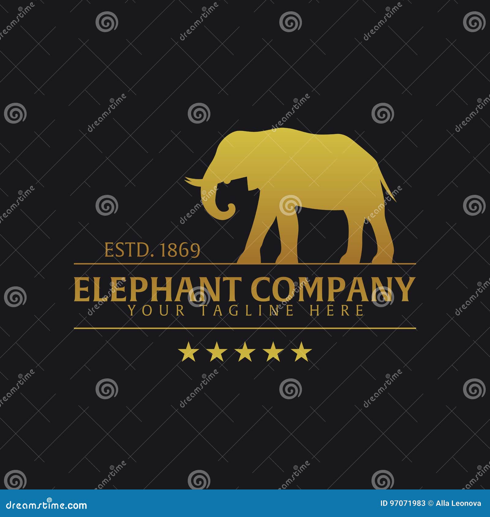 Elephant Company. Logo or Emblem. Vector Logo Illustration. Stock ...