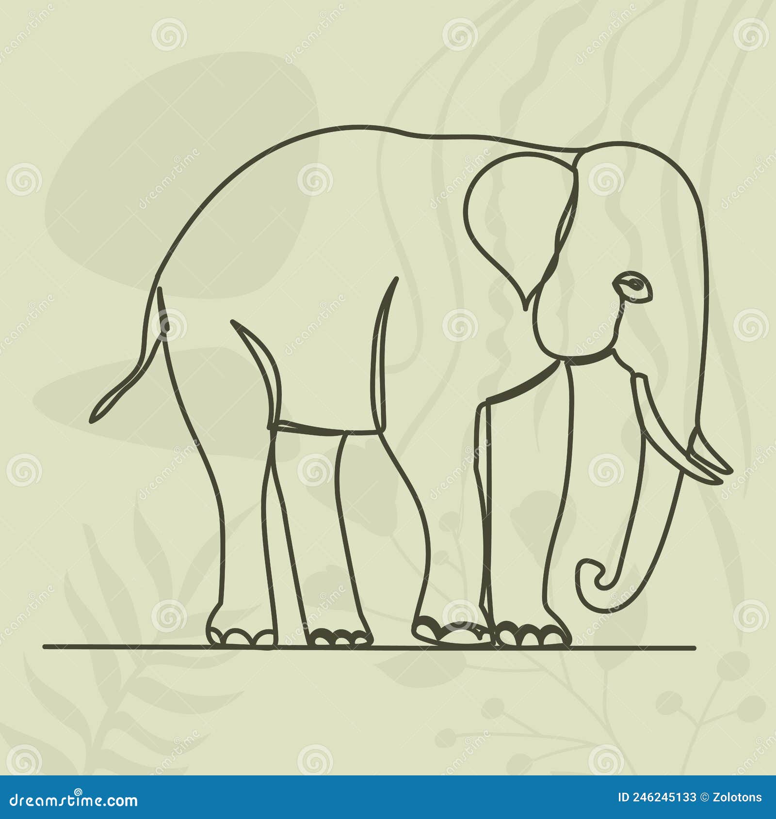 Elephant Continuous One Line Drawings Set Vector Illustration ...