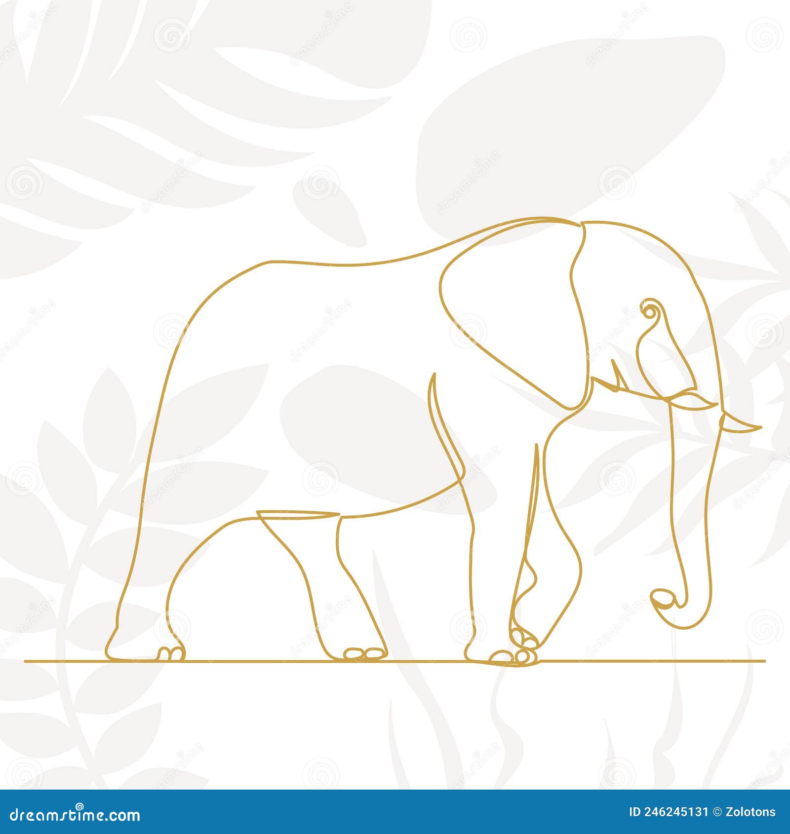 Elephant Continuous Line Drawing, Sketch Stock Vector - Illustration of ...