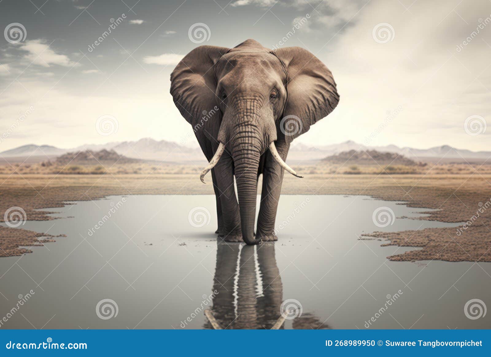 Elephant with Copy Space Background. World Wildlife Day Concept Stock ...