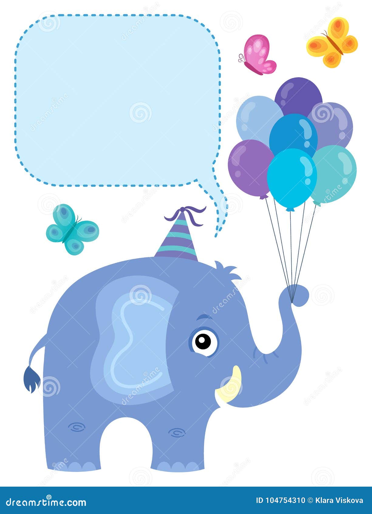 Elephant with Copyspace Theme 3 Stock Vector - Illustration of bubble ...