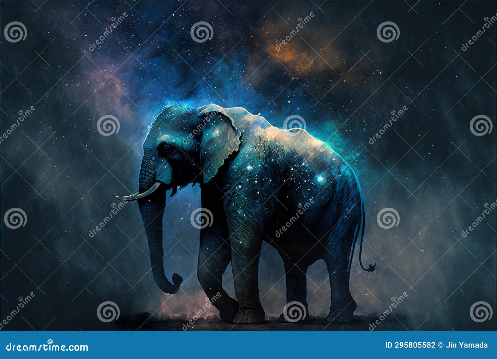 Elephant in the Cosmic Space. the Concept of the Universe Stock ...