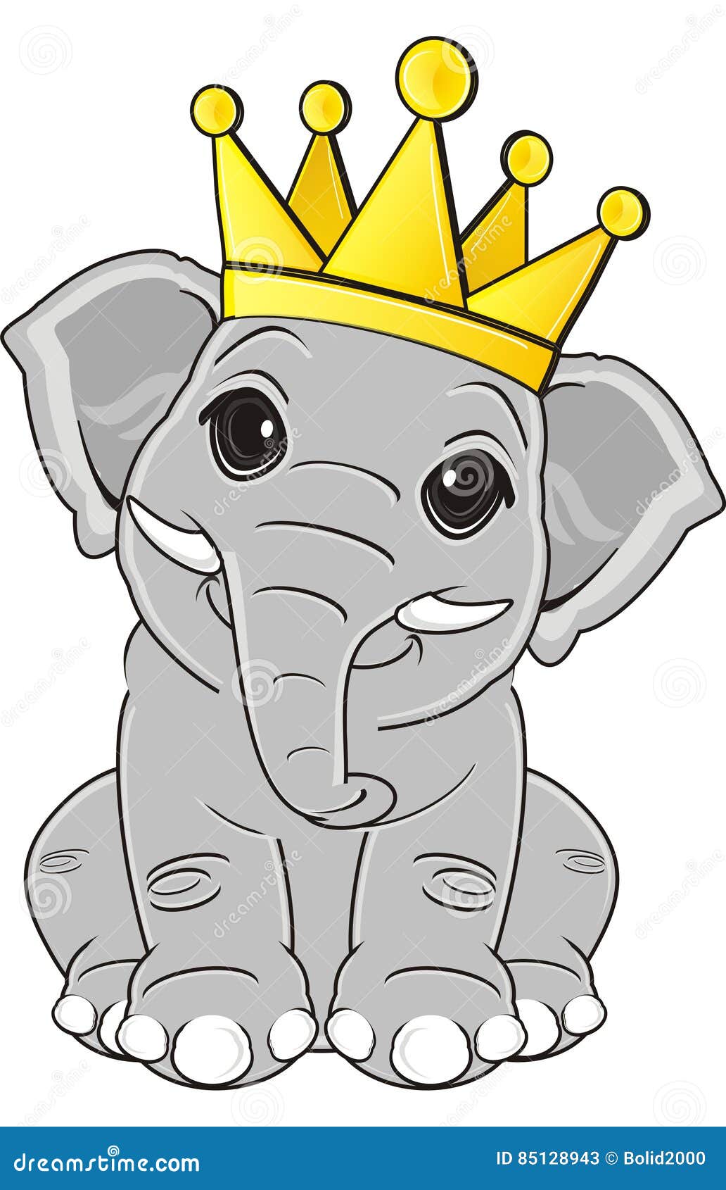 Elephant with crown stock illustration. Illustration of background ...