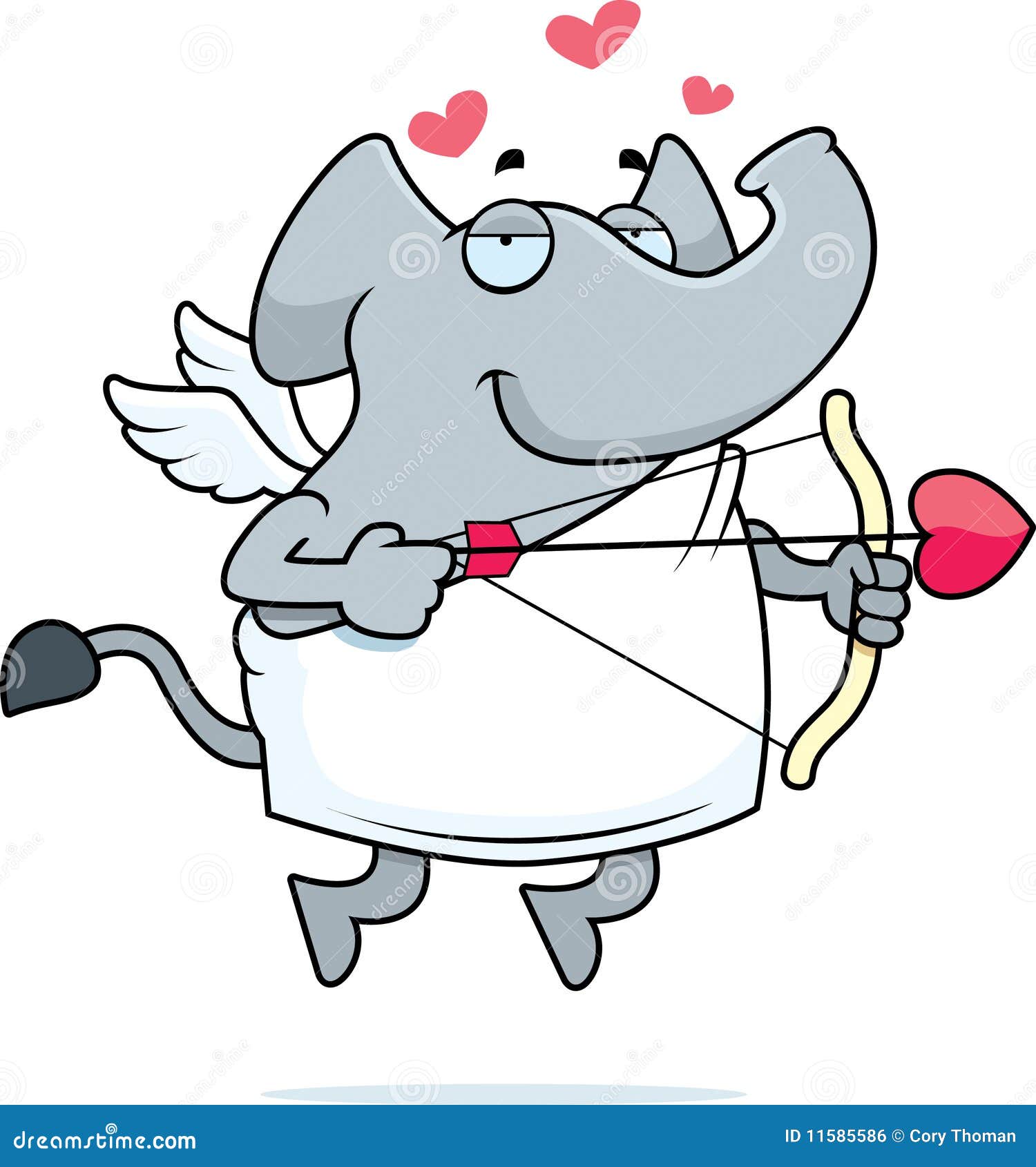 Elephant Cupid stock vector. Illustration of hearts, elephant - 11585586