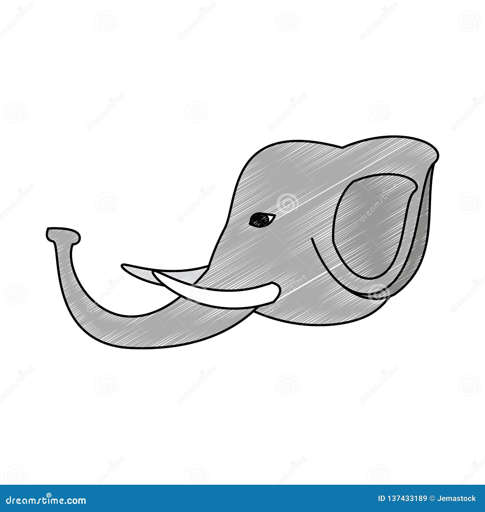 Elephant Cute Animal Scribble Stock Vector - Illustration of sitting ...