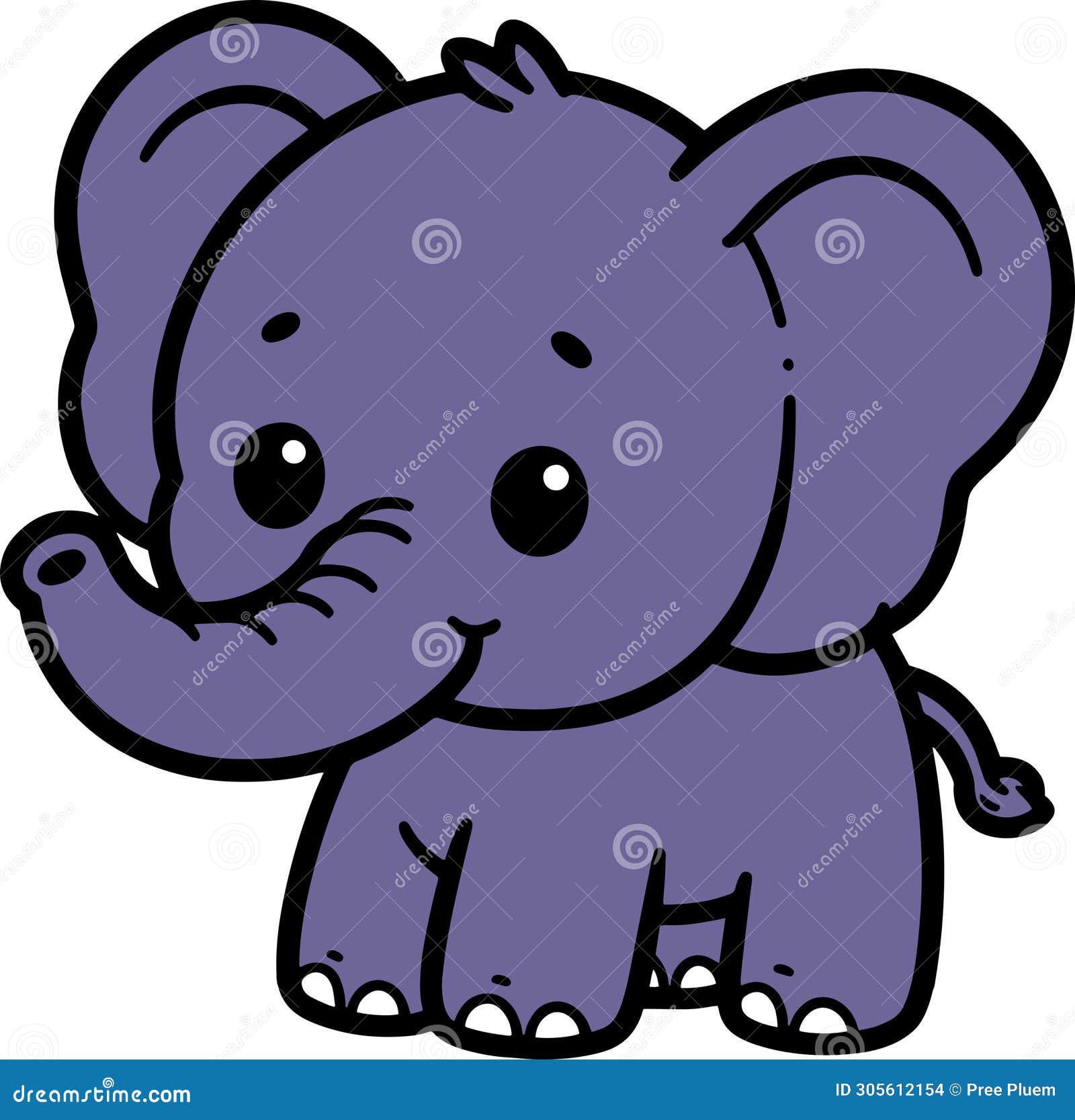 Elephant 2D Cartoon Character Clipart Stock Illustration - Illustration ...