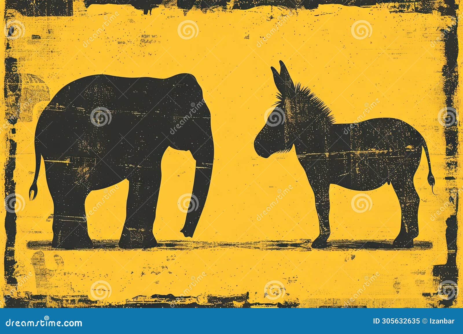 Elephant and Donkey Dialogue, Silhouette of an Elephant and Donkey ...