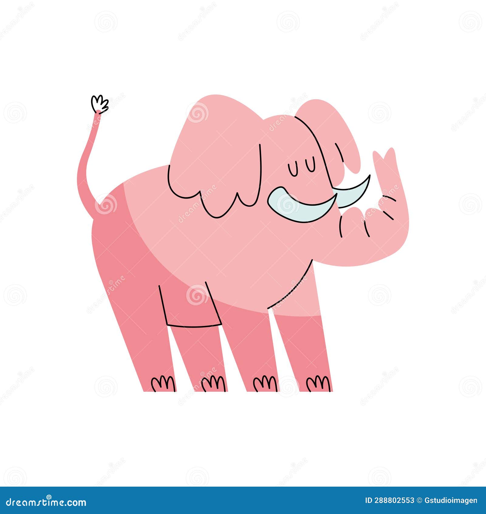 Elephant Doodle Illustration Stock Vector - Illustration of natural ...