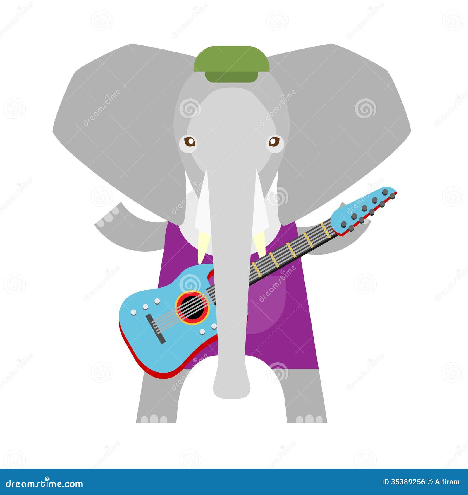 Elephant electric guitar stock vector. Illustration of background ...