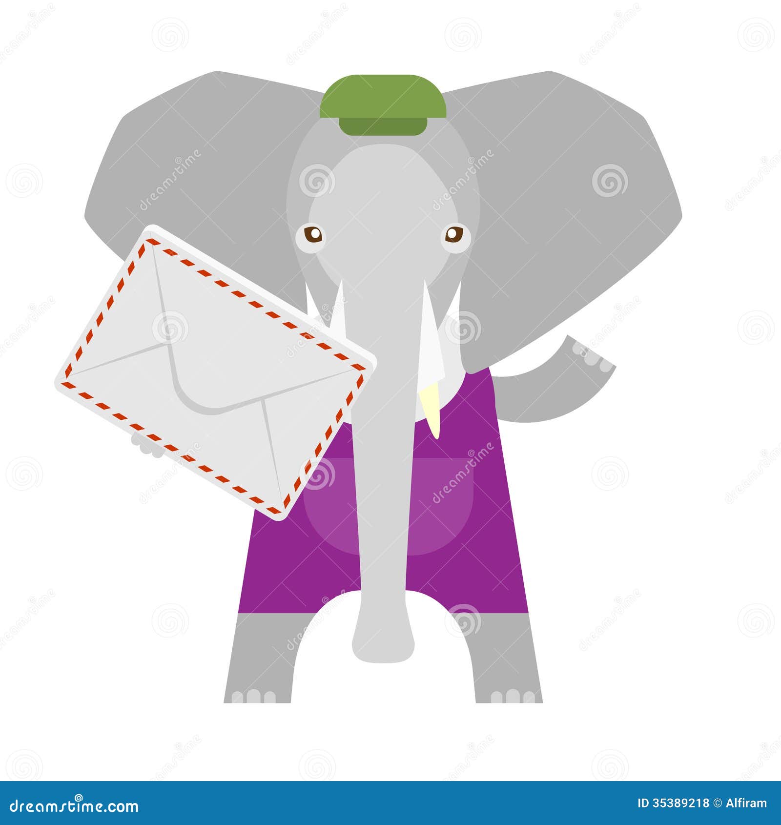 Elephant with an envelope stock vector. Illustration of animal - 35389218