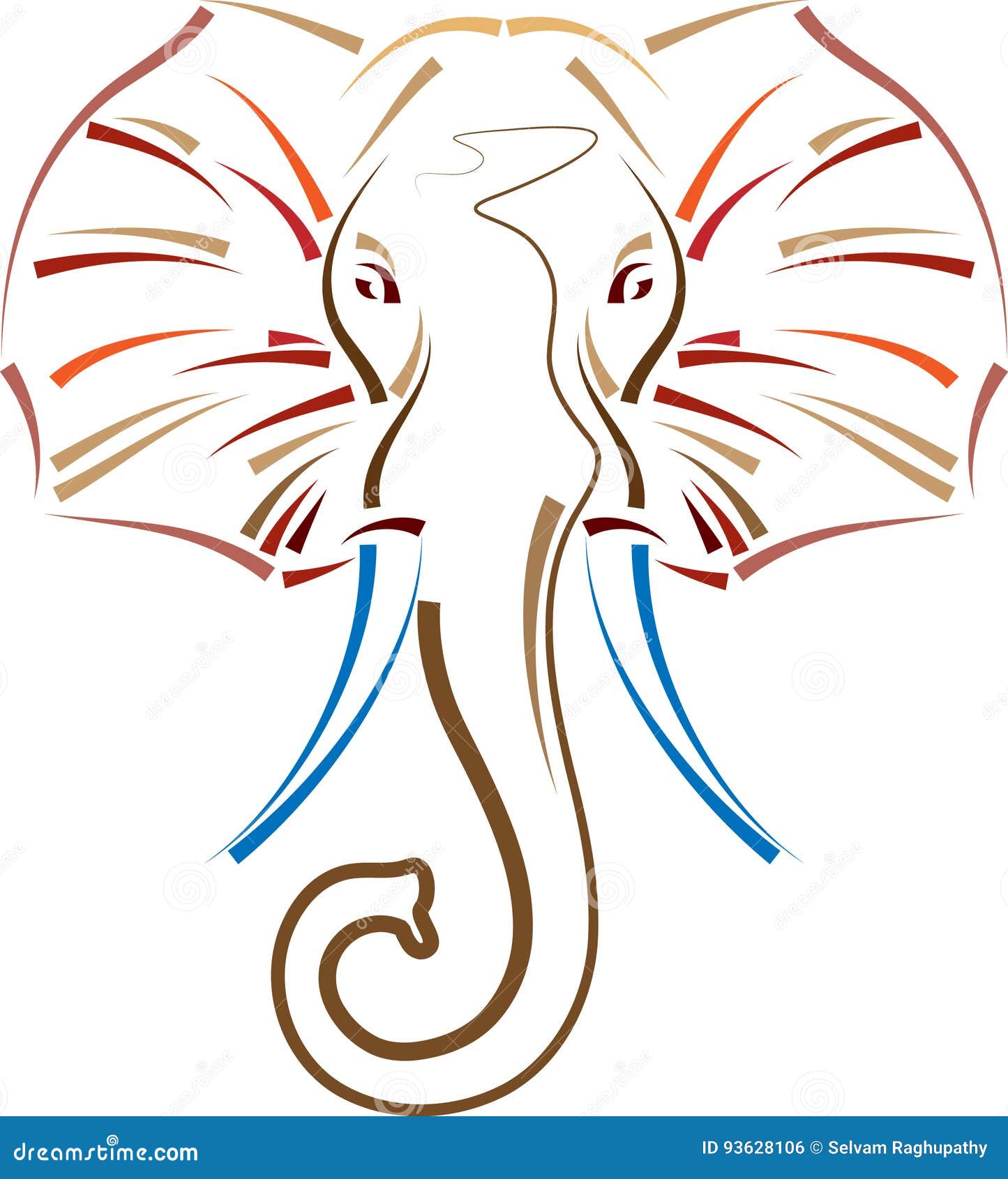 Elephant Face Drawing Design