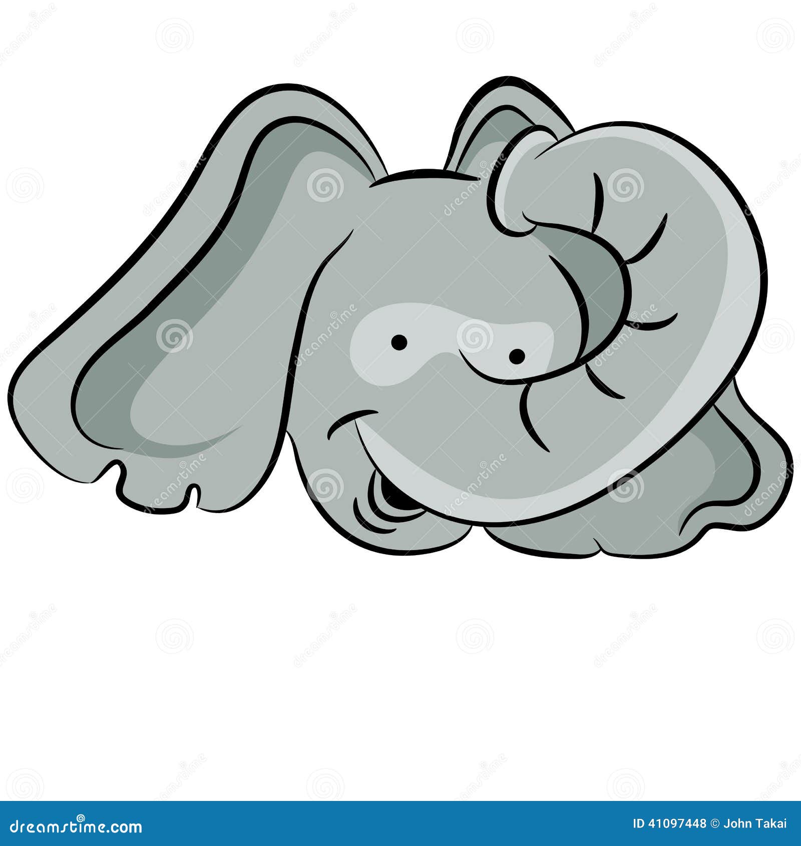 Elephant Face Drawing. Line Art Black Vector Drawing. Totem Animal ...