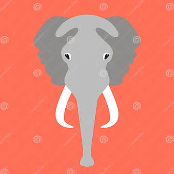Elephant Face, , Vector Illustration , Flat Style , Front Stock Vector ...