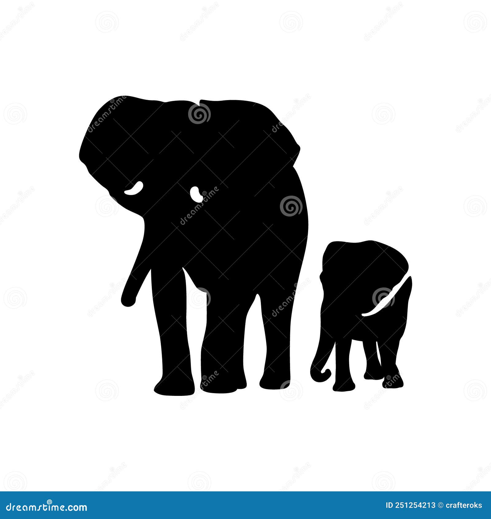 Elephant Family Split Frame Monogram EPS Vector Stock Illustration ...