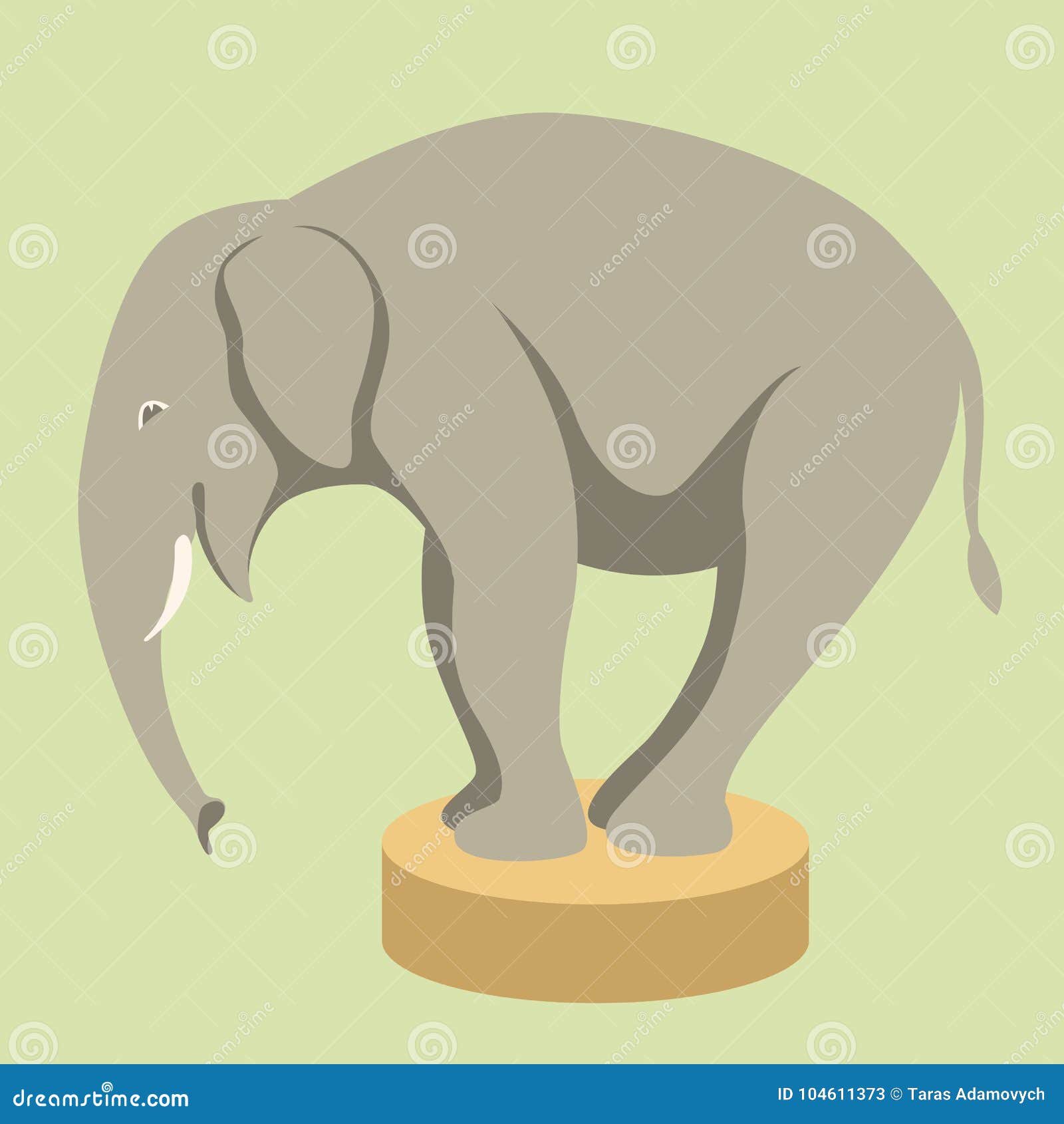 Elephant Flat Style Vector Illustration Profile Stock Vector ...