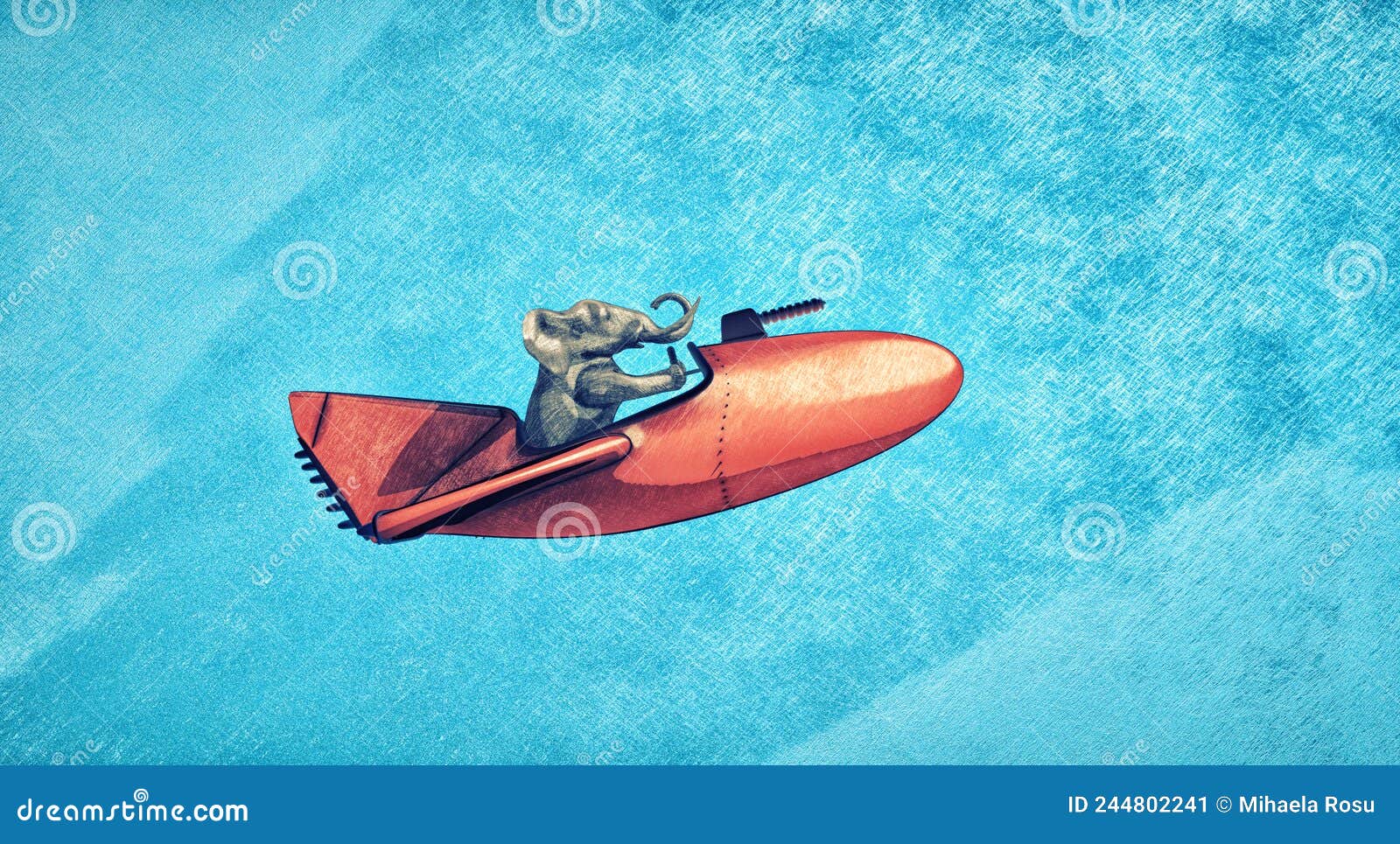 Elephant Flying with an Airplane Stock Illustration - Illustration of ...